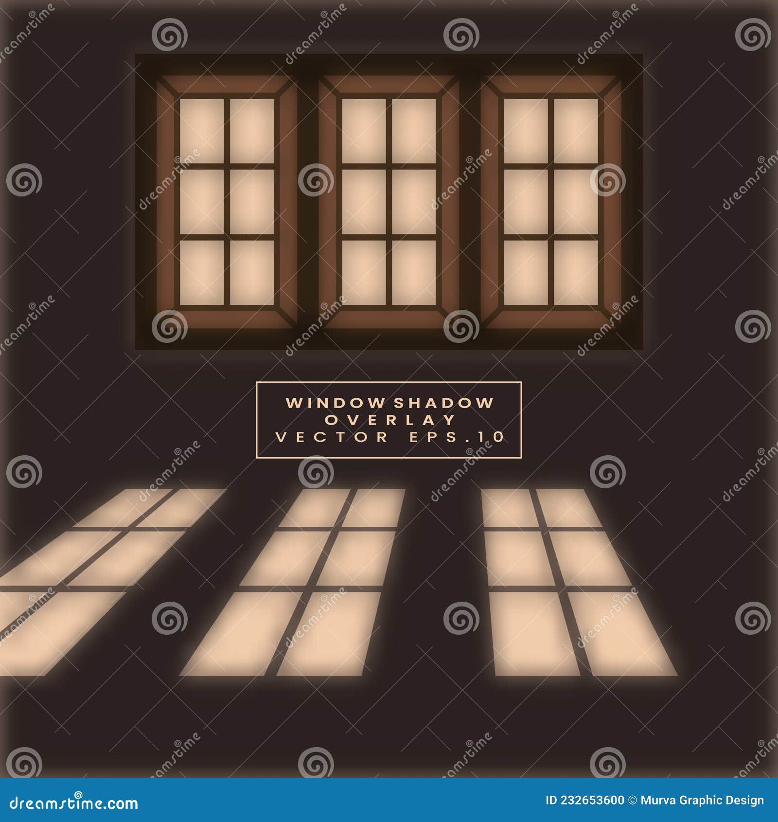 Vector Illustration of Realistic Window Light and Shadow. Shadow ...