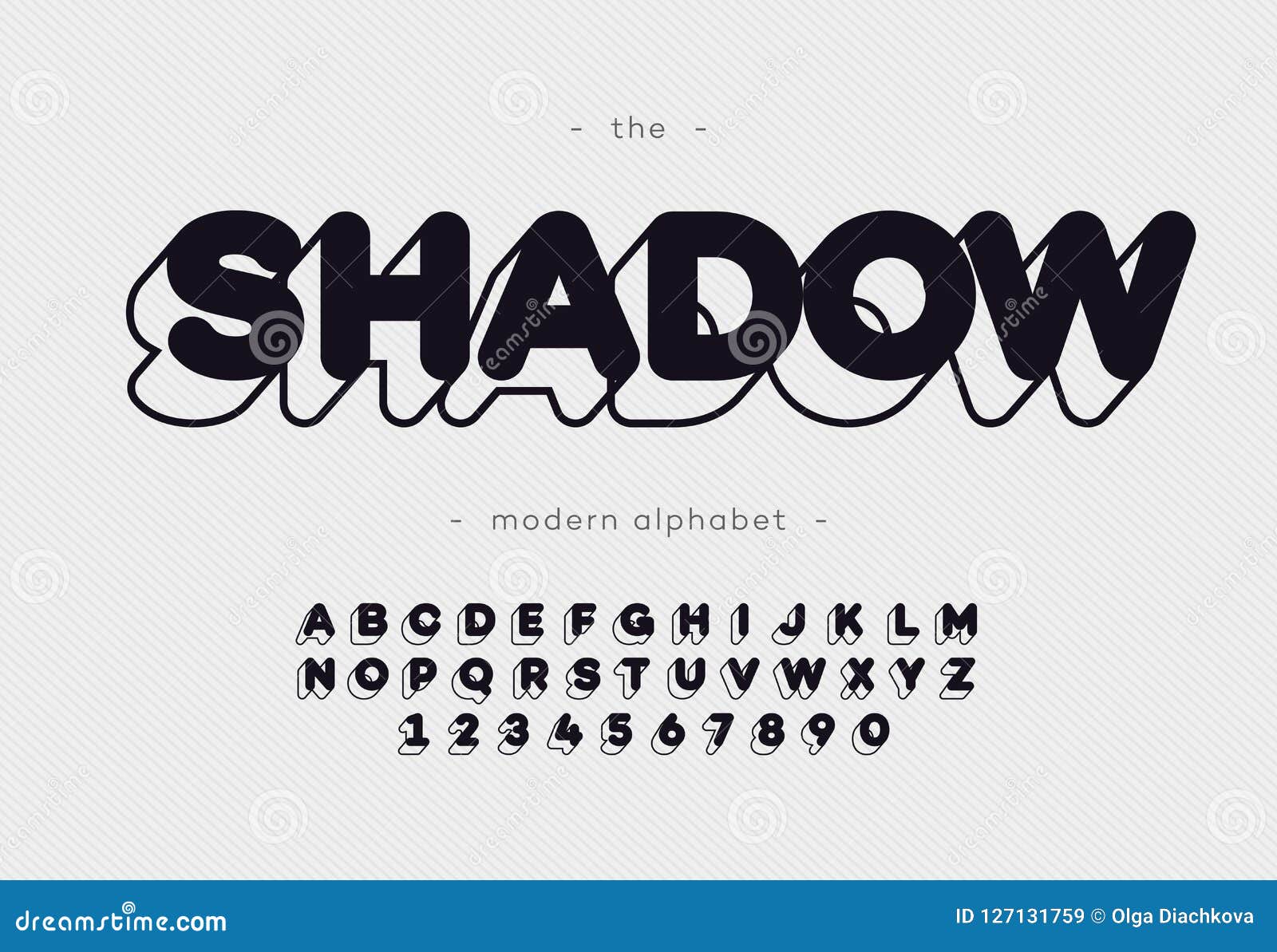 Vector Shadow Typeface Modern Typography Sans Serif Style Stock Vector ...