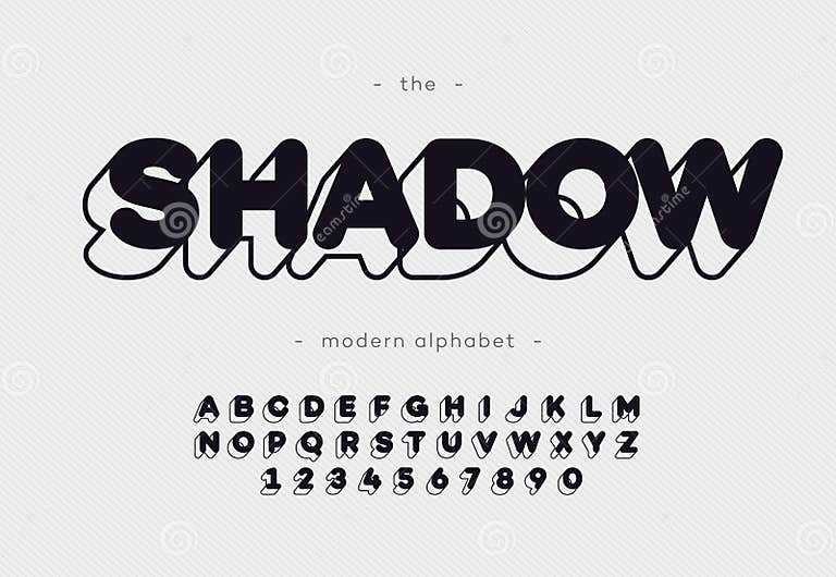 Vector Shadow Typeface Modern Typography Sans Serif Style Stock Vector ...