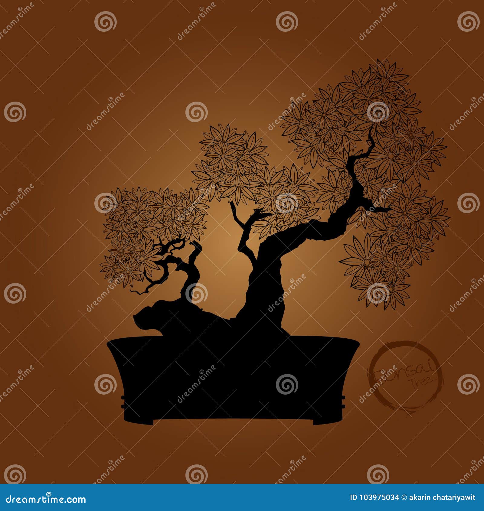 Vector of Shadows Bonsai Tree. Stock Vector - Illustration of climate ...