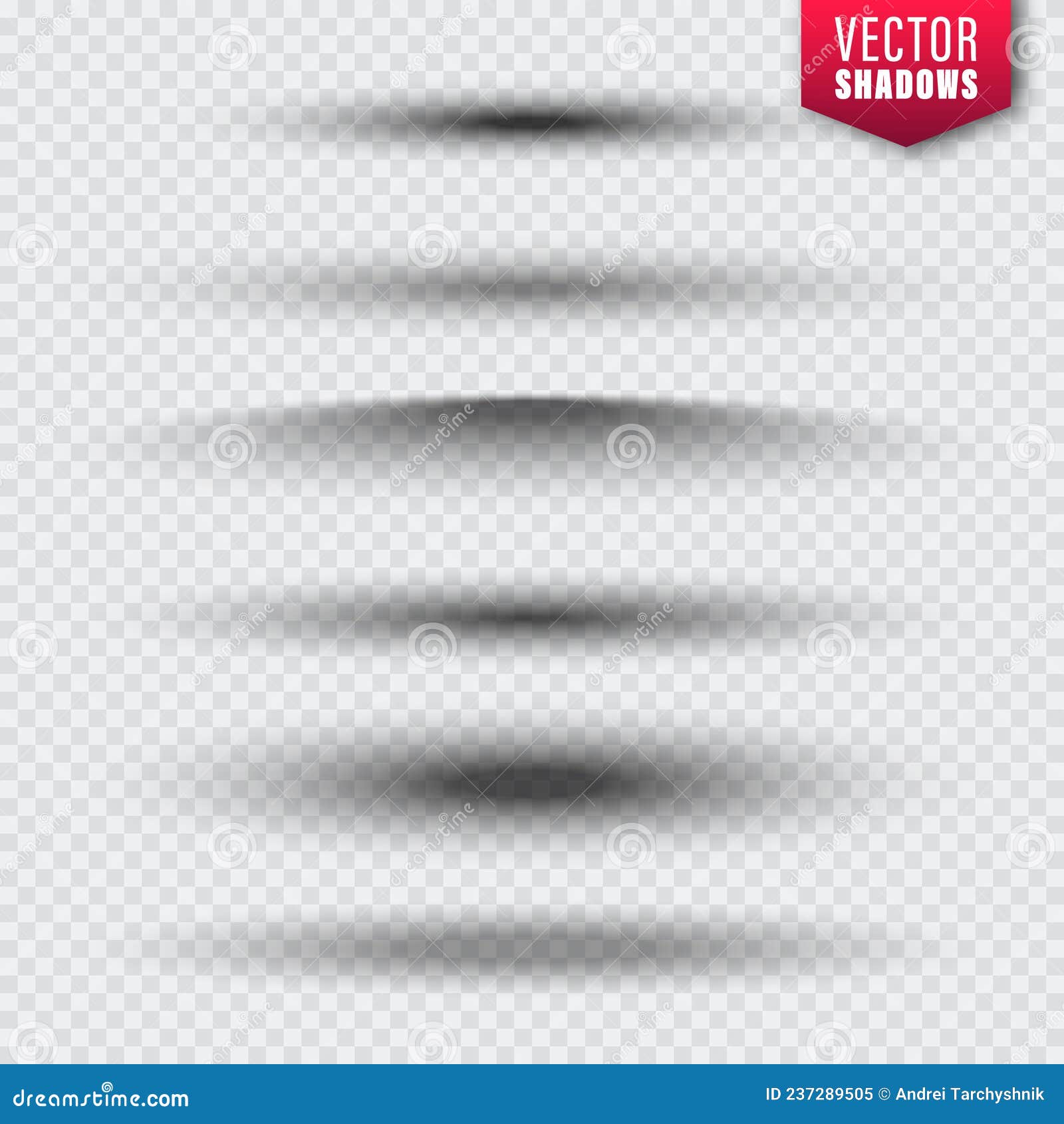 Vector Shadows Collection on Transparent Background. Realistic Shadow ...