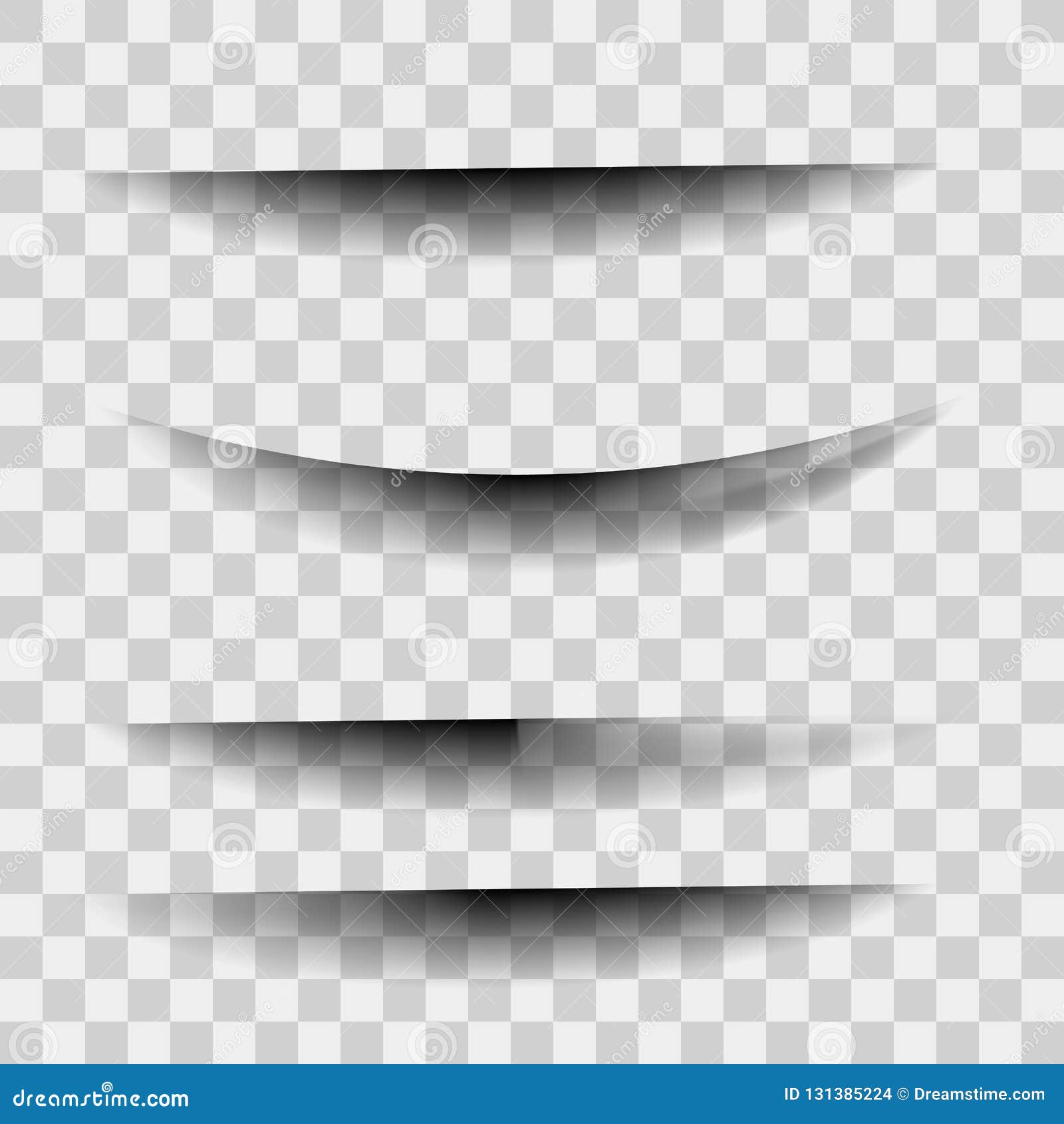 Vector Shadows Isolated. Page Divider with Transparent Shadows Isolated ...