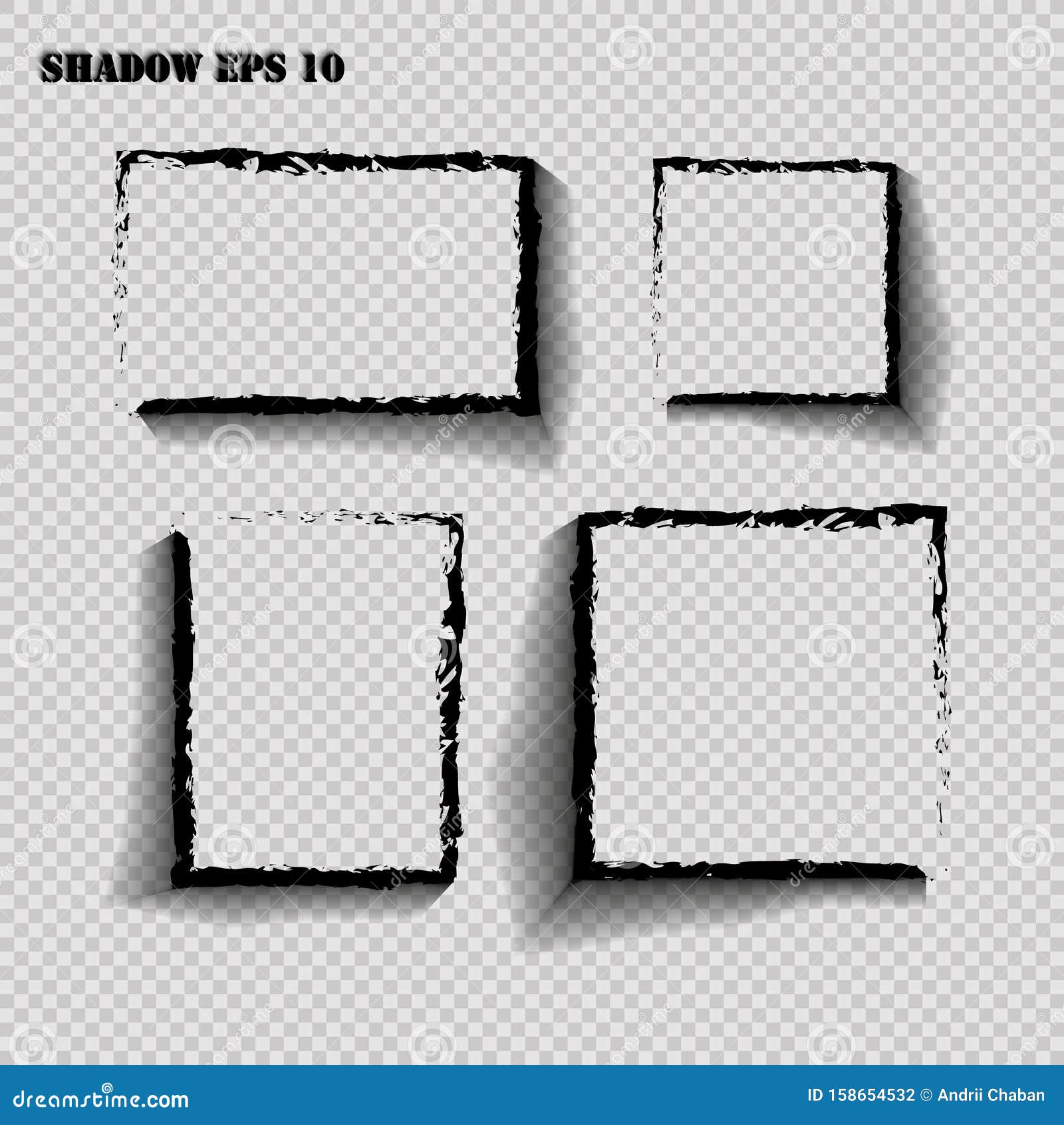 Vector Shadows Isolated. Set of Round and Rectangle Shadow Effects ...