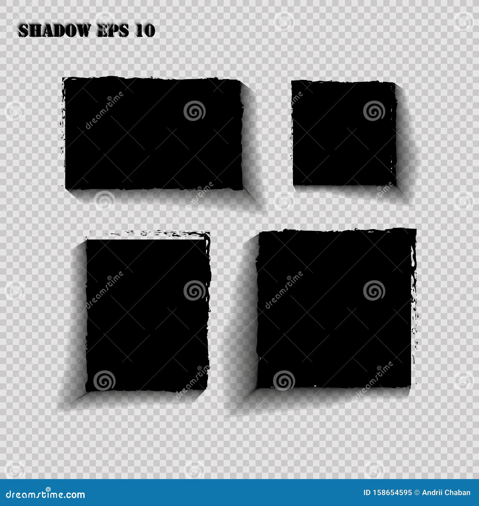 Vector Shadows Isolated. Set of Round and Rectangle Shadow Effects ...