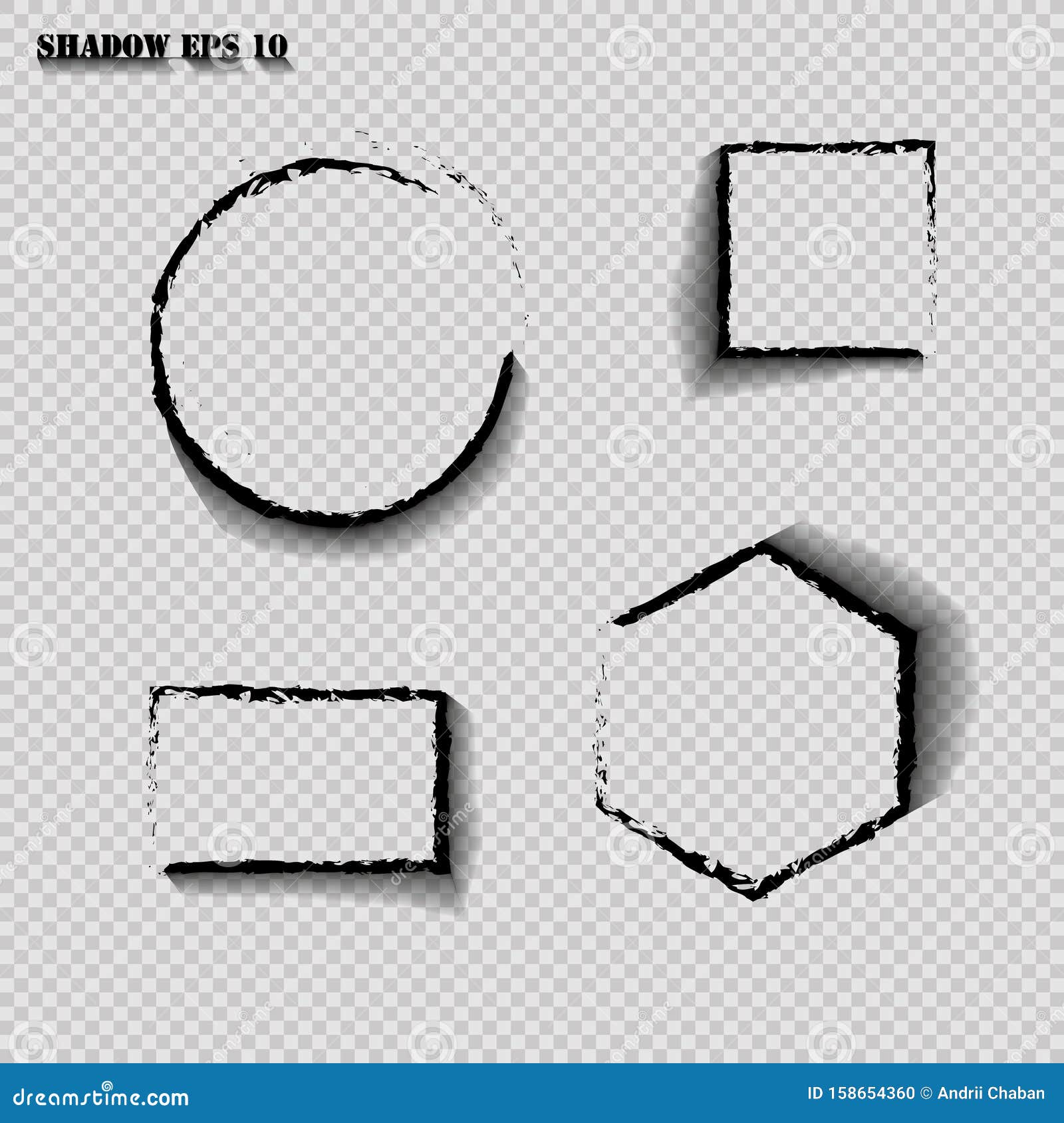 Vector Shadows Isolated. Set of Round and Square and Rectangle and ...