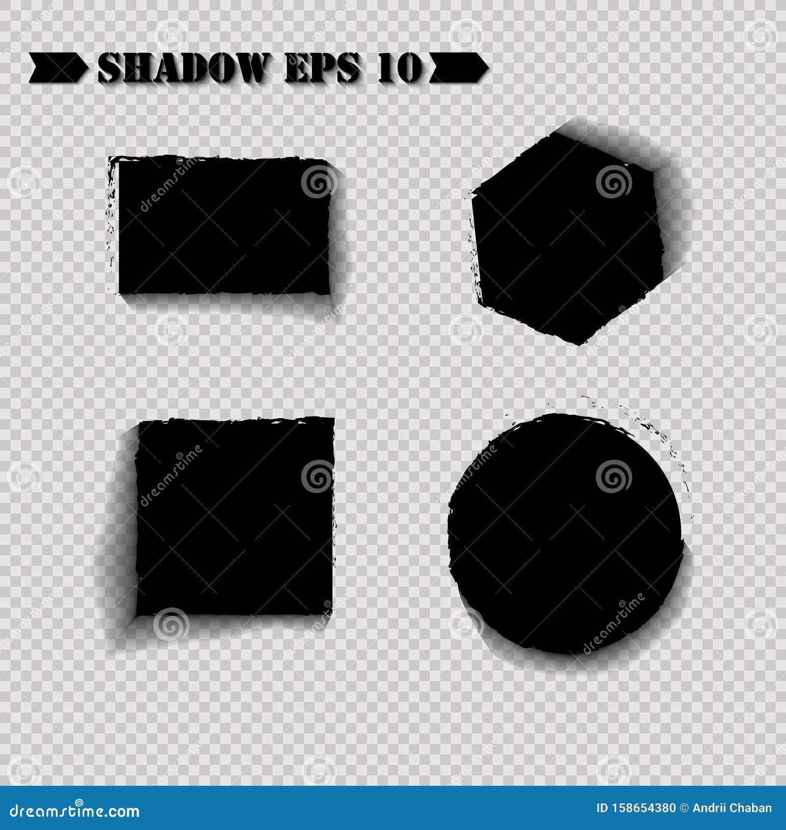 Vector Shadows Isolated. Set of Round and Square and Rectangle and ...