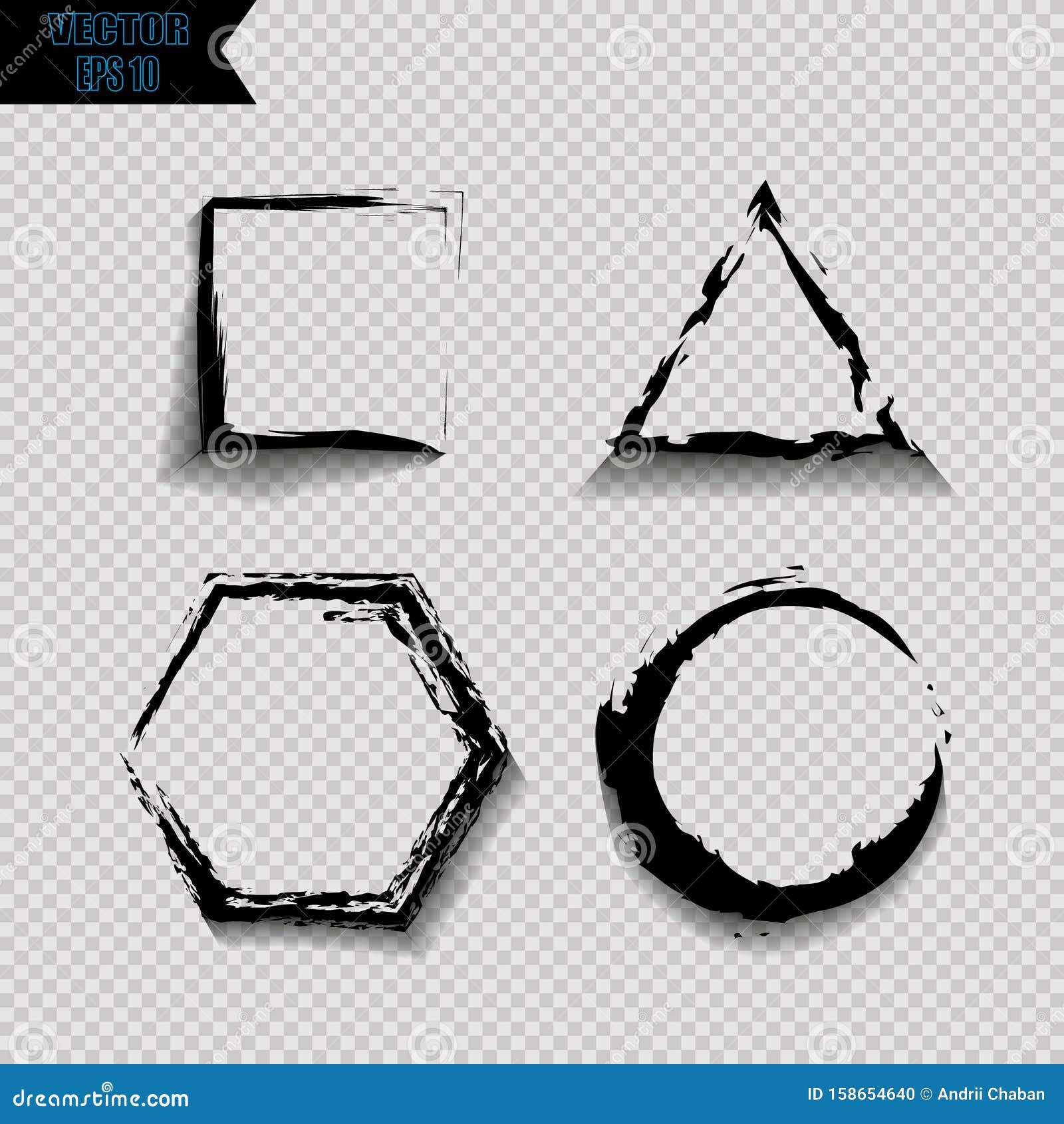 Vector Shadows Isolated. Set of Round and Square and Rectangle and ...