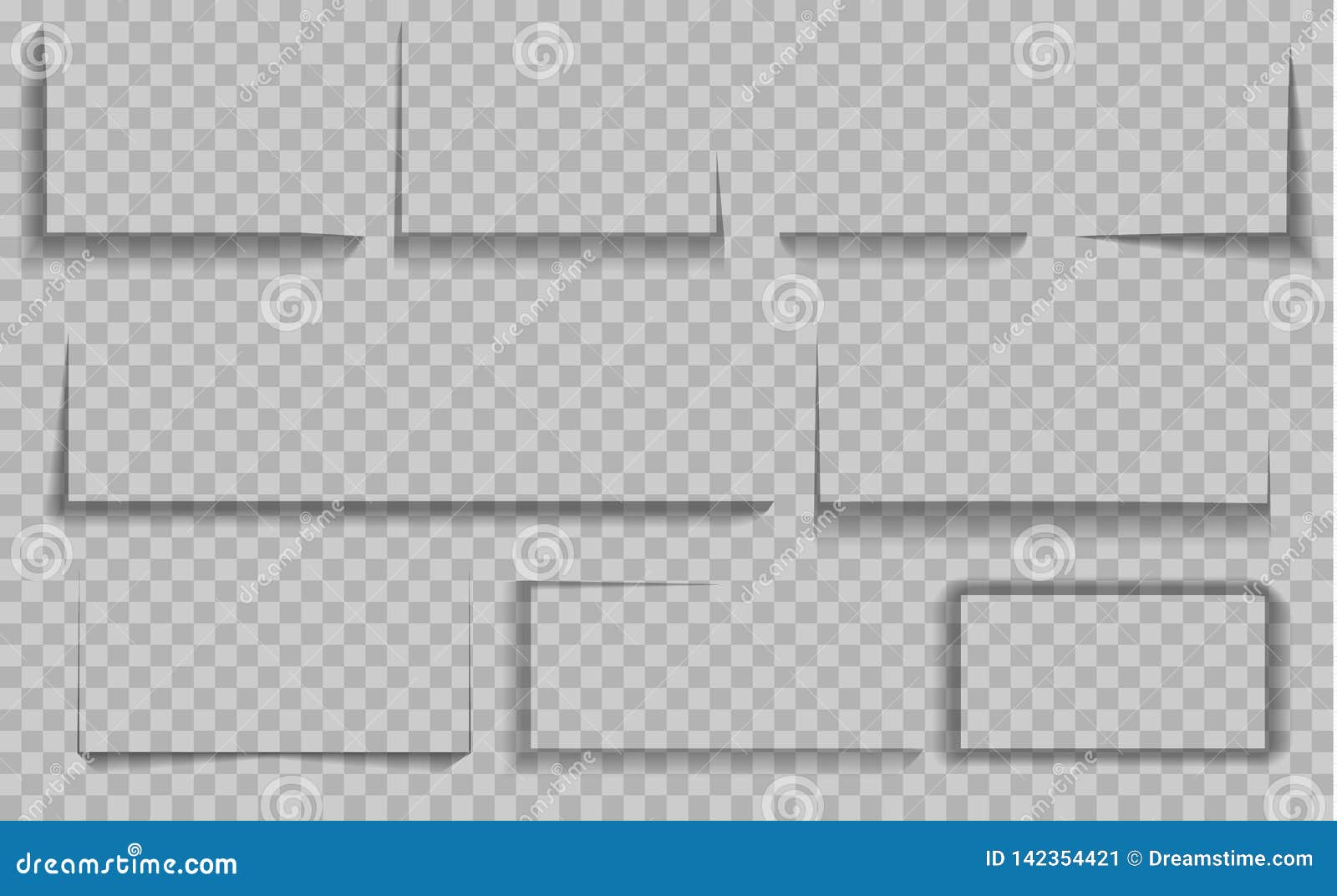 Vector Shadows Isolated. Set of Round and Square Shadow Effects Stock ...