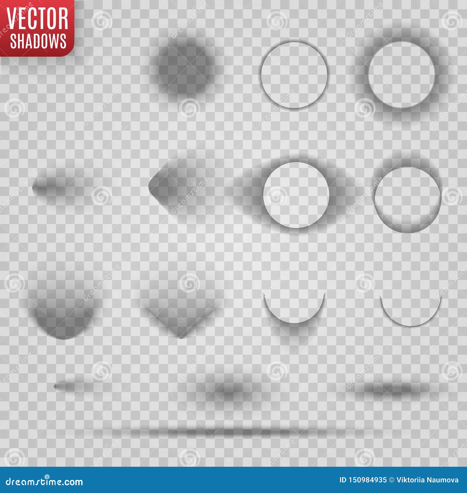 Vector Shadows Isolated. Transparent Shadow Realistic Illustration ...