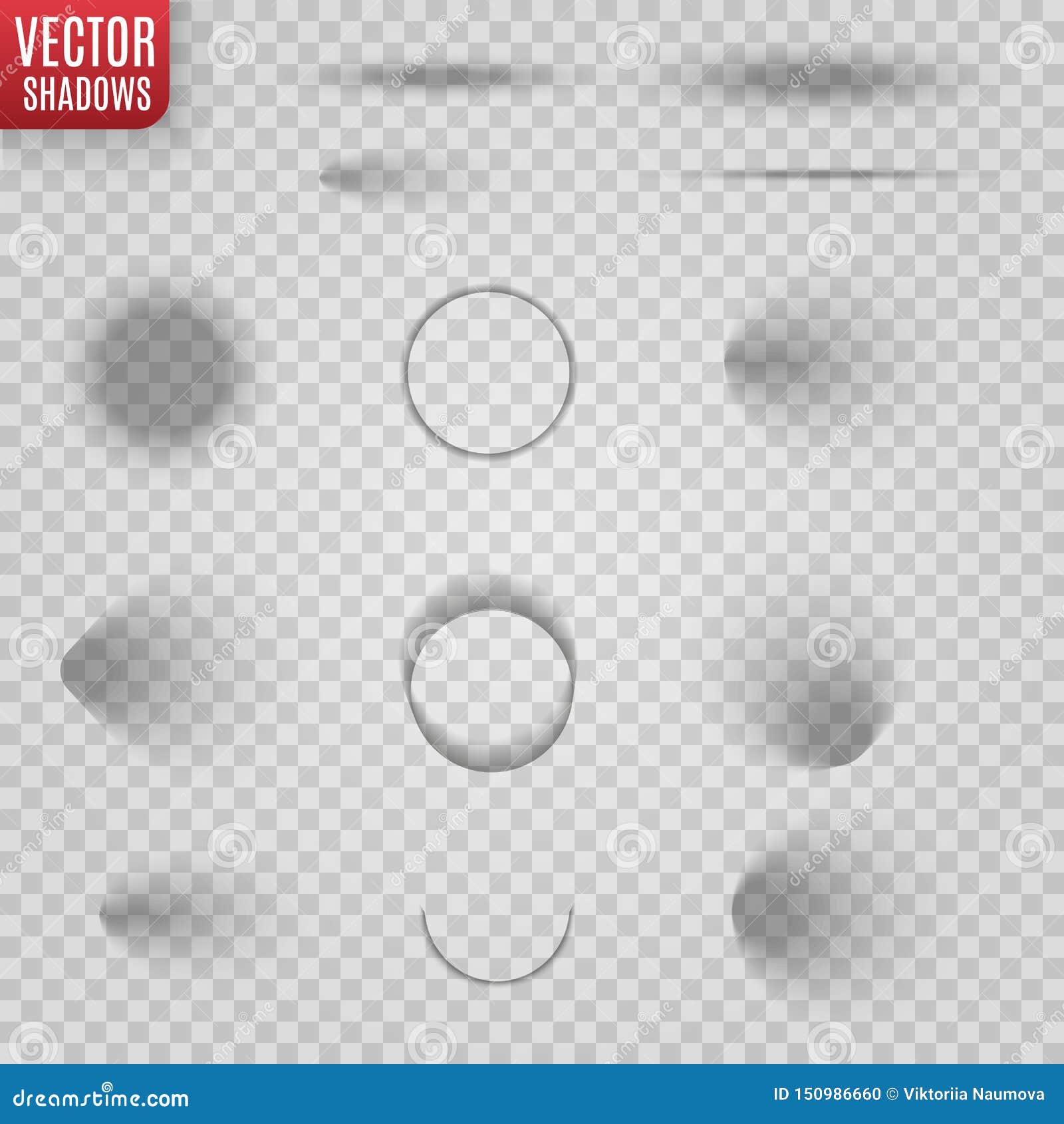 Vector Shadows Set On Transparent Background. Realistic Isolated Shadow ...