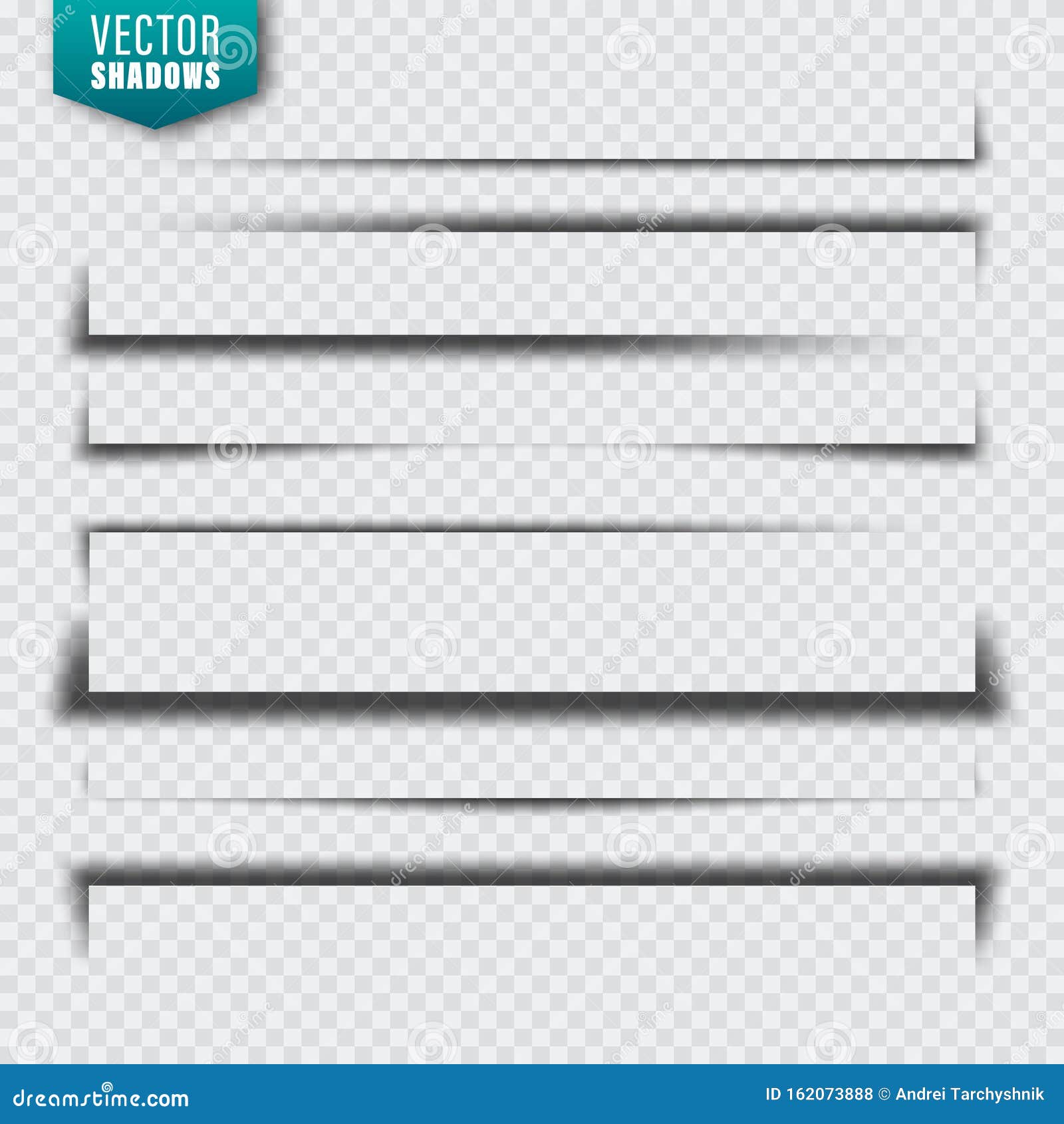 Vector Shadows Set. Page Dividers on Transparent Background. Realistic ...