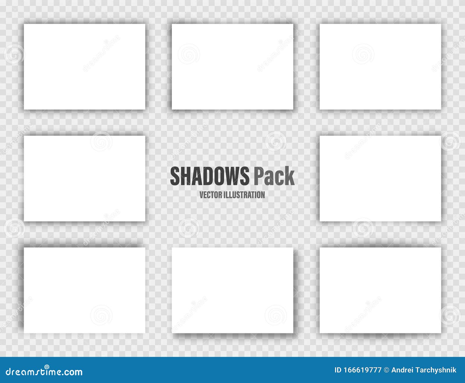Vector Shadows Set. Page Dividers on Transparent Background Stock ...