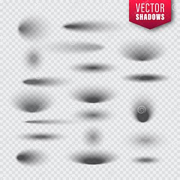 Vector Shadows Set on Transparent Background. Realistic Isolated Shadow ...