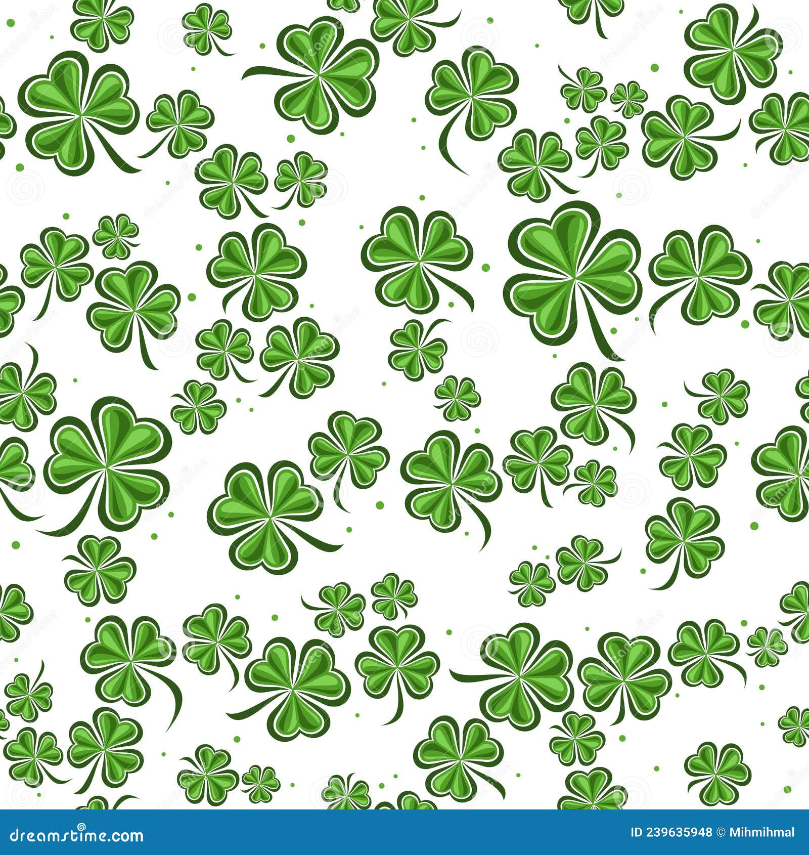 Vector Shamrock Seamless Pattern Stock Vector - Illustration of ...