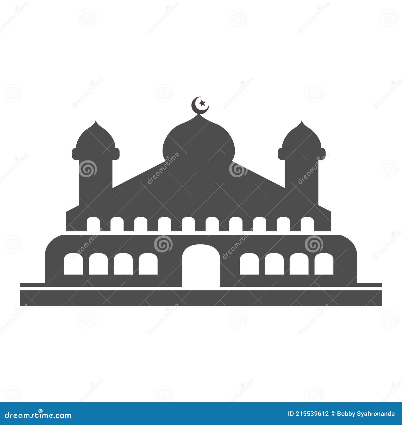 Vector with the Shape of a Black Mosque Which is Suitable for an Icon ...
