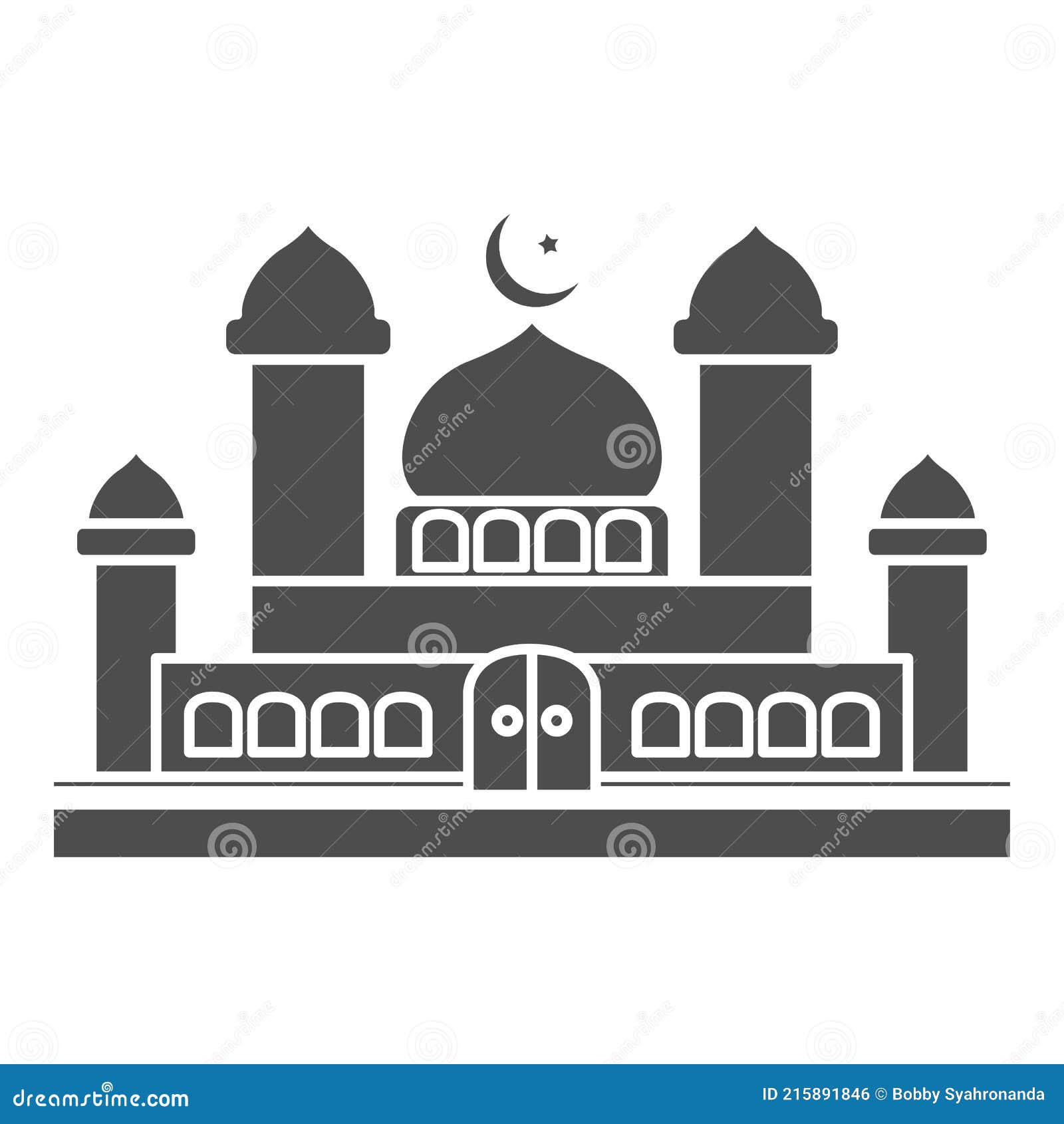 Vector with the Shape of a Black Mosque Which is Suitable for an Icon ...