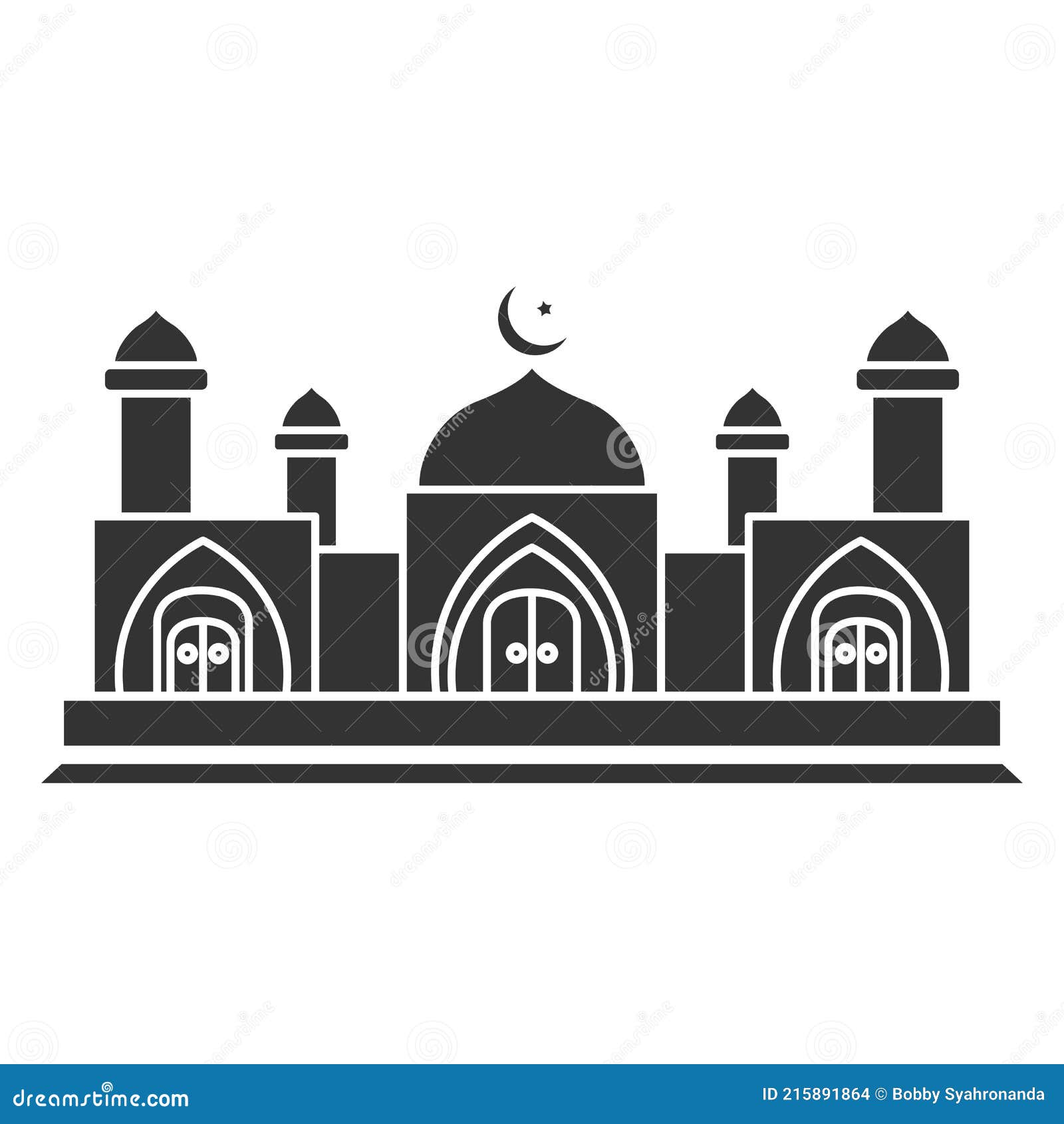 Black Mosque Vector Icons On The White Background. Simple Illustration ...