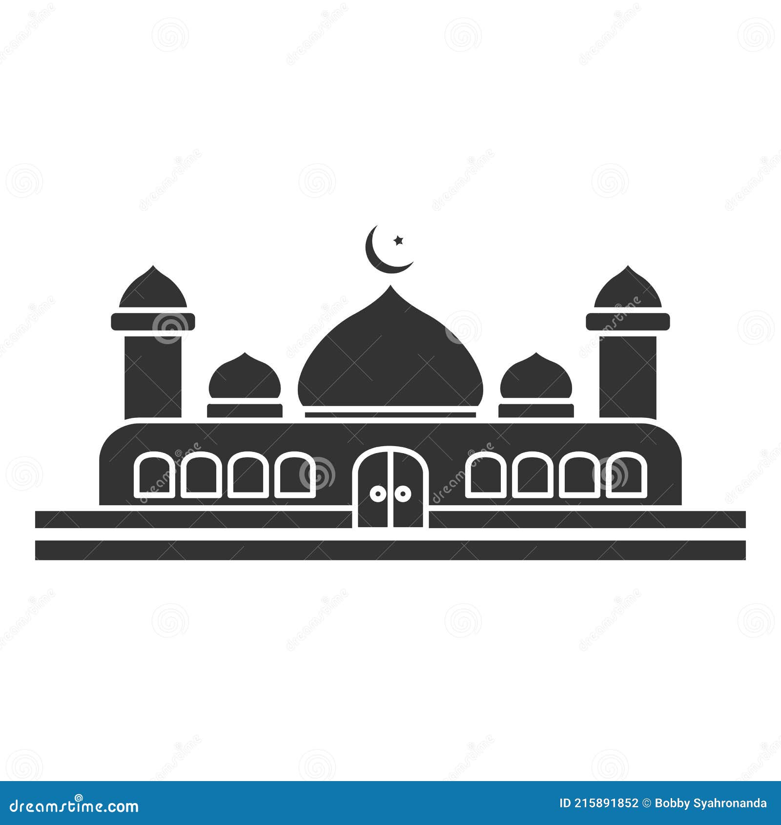 Vector with the Shape of a Black Mosque Which is Suitable for an Icon ...