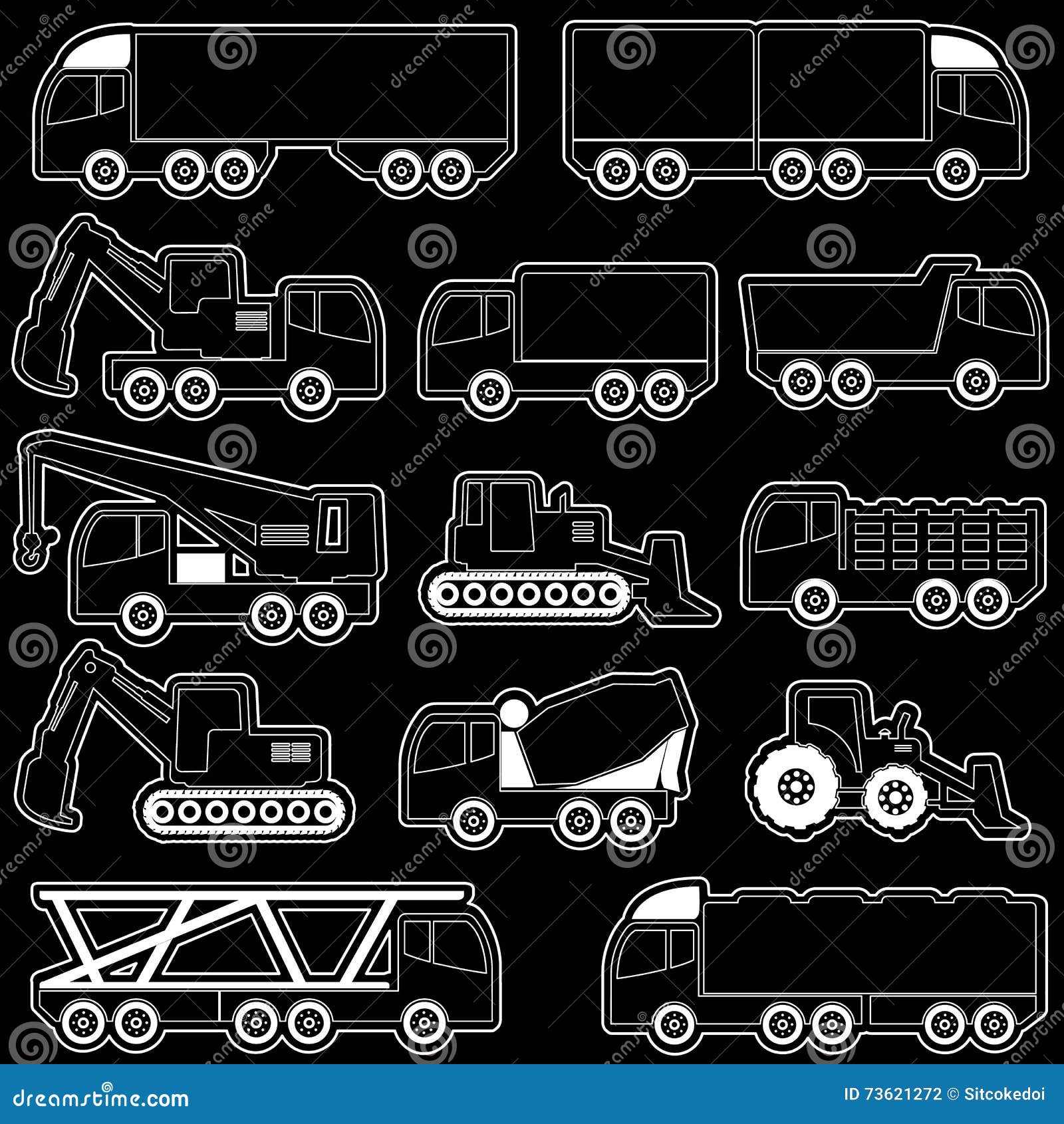 Vector of Shape Heavy Transportation Stock Vector - Illustration of ...