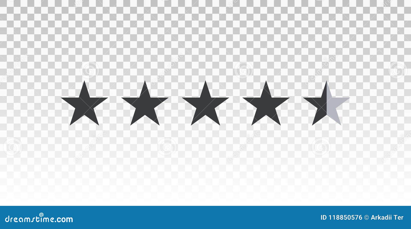 Vector Shape Star Rating Bar Isolated on Transparent Background ...