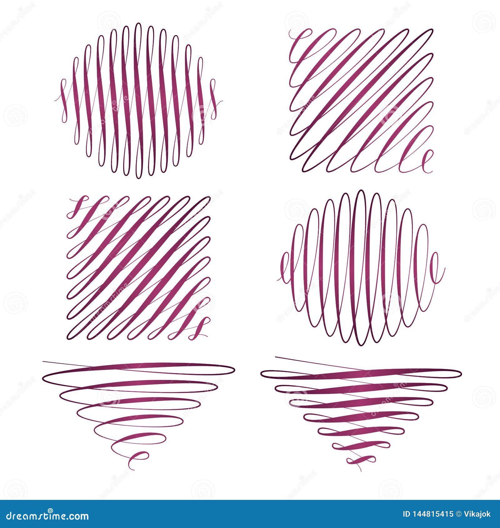 Vector Shaped Flourish Set with Shades, Scroll Collection with Gradient ...
