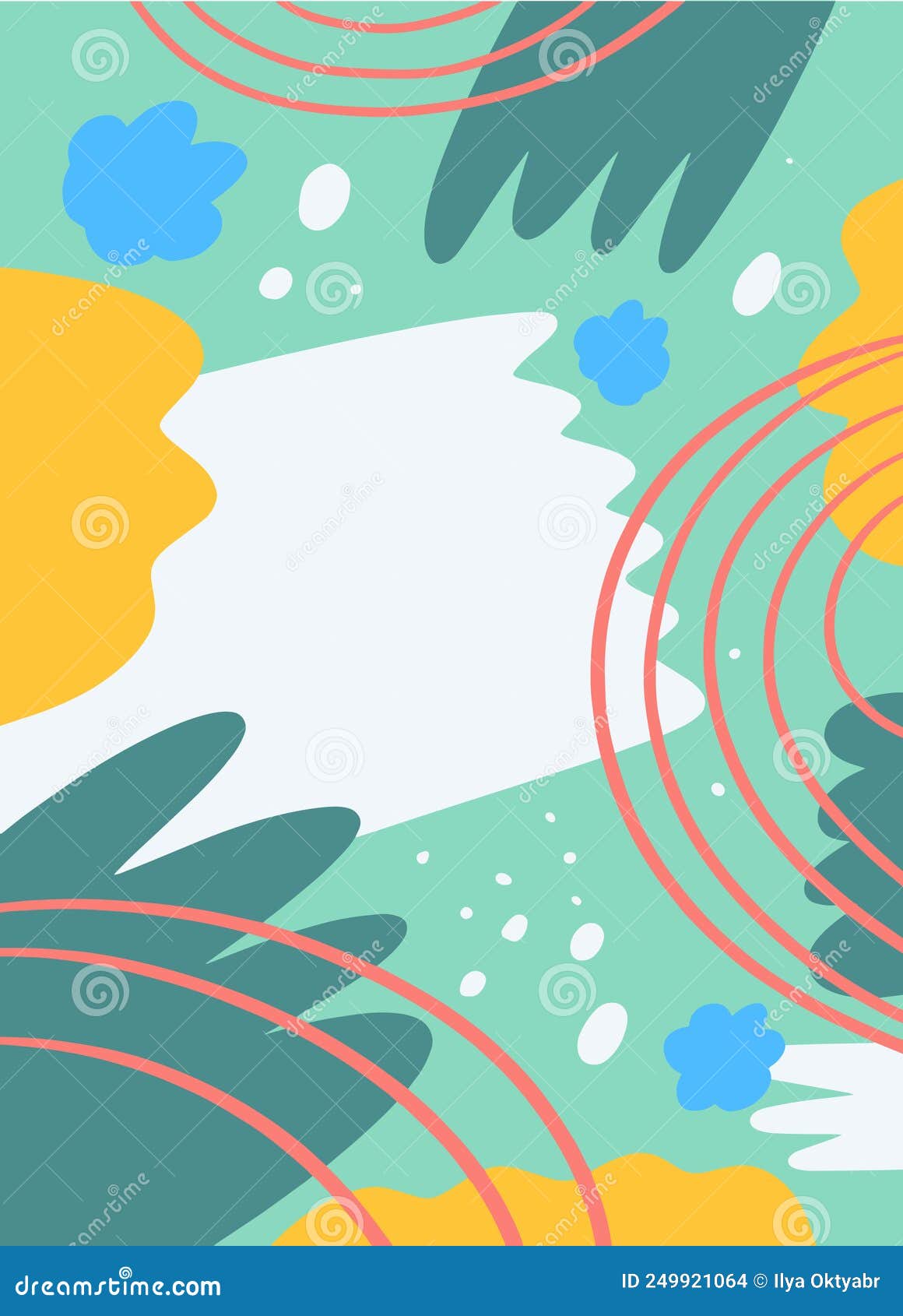 Vector Shapes Background Cover and Template. Colorful Flat Cartoon ...