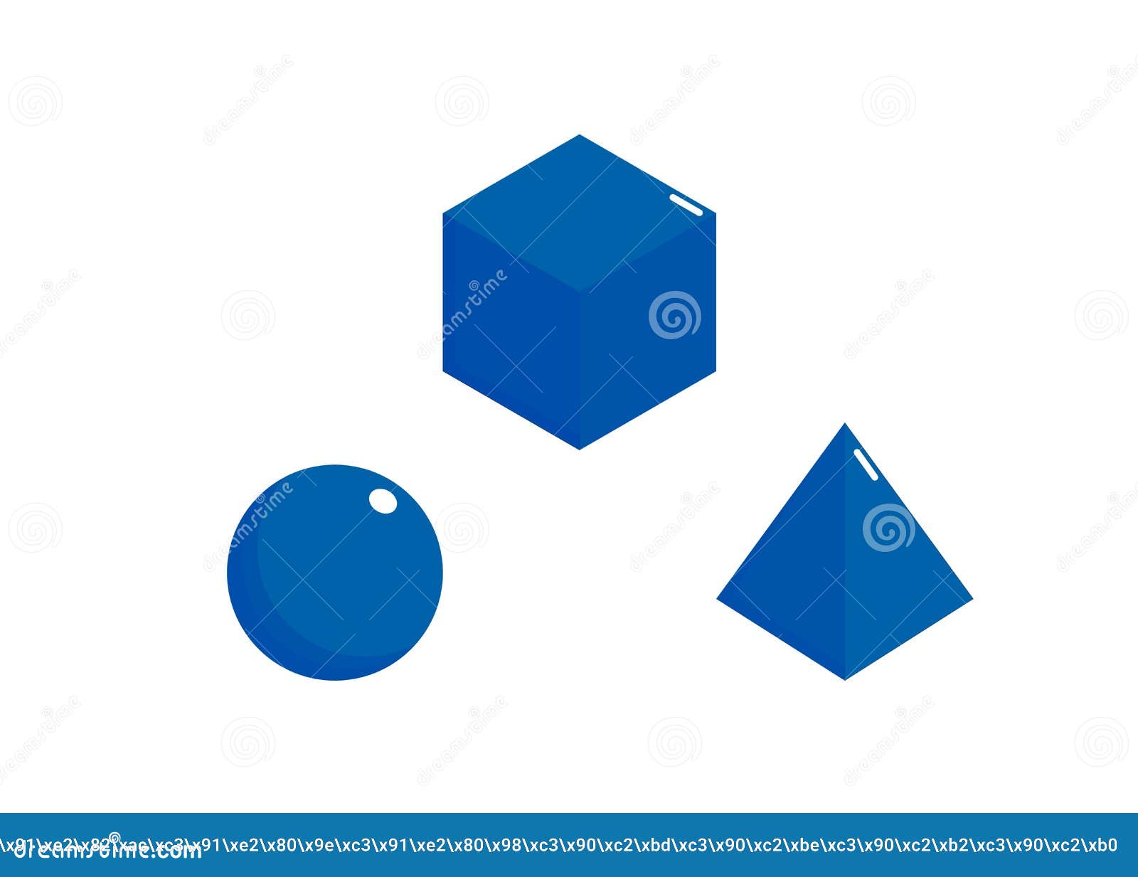 Vector Shapes of the Ball are Blue, Square and Triangle Stock Vector ...