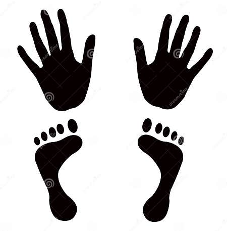 Vector shapes hands feet stock illustration. Illustration of fingers ...
