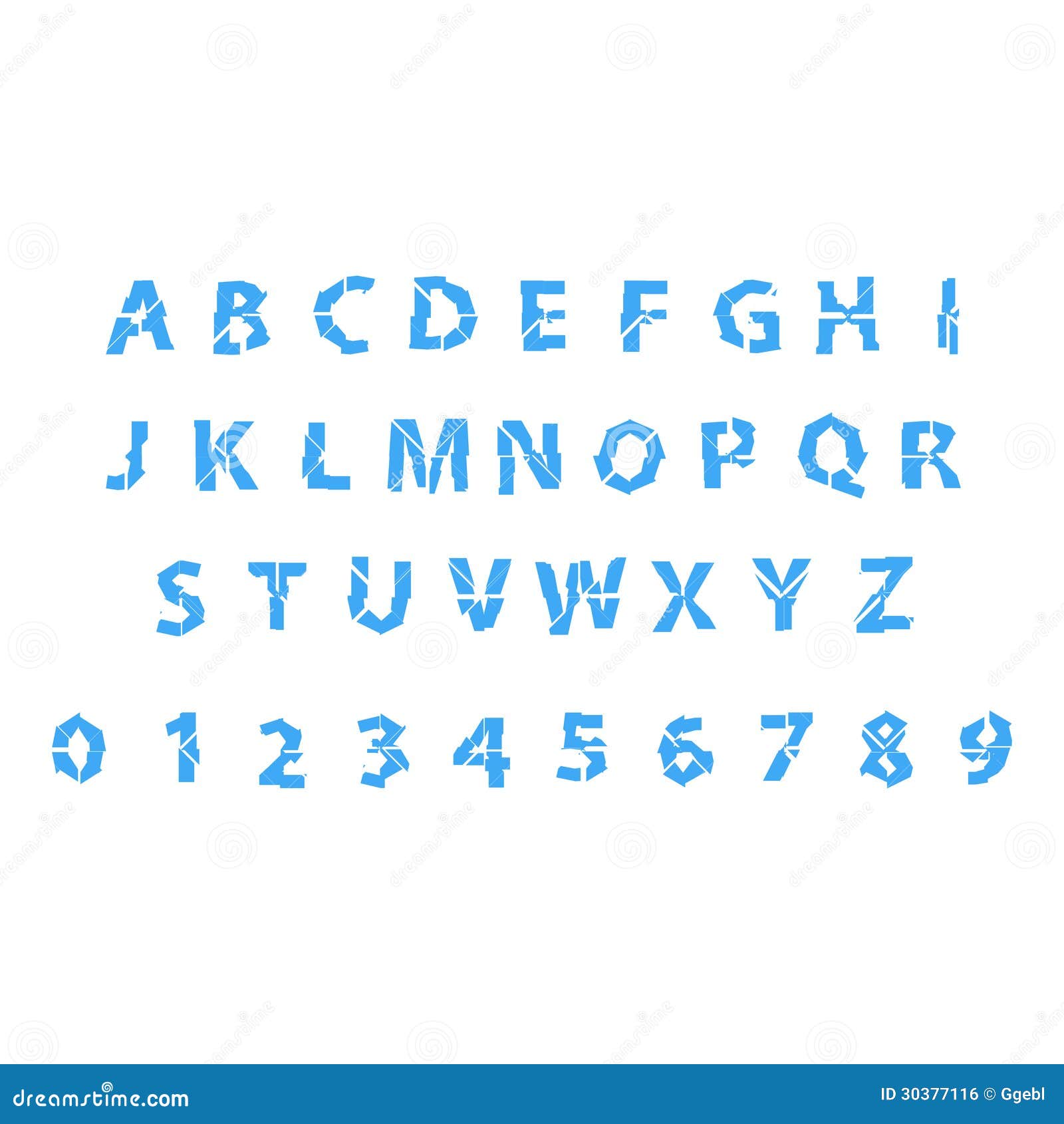 Vector shattered alphabet stock vector. Illustration of abstract - 30377116
