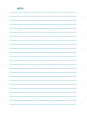 Vector Sheet of Lined Letter Size Paper for Notes, Isolated on White ...
