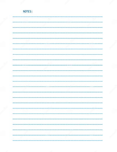 Vector Sheet of Lined Letter Size Paper for Notes, Isolated on White ...