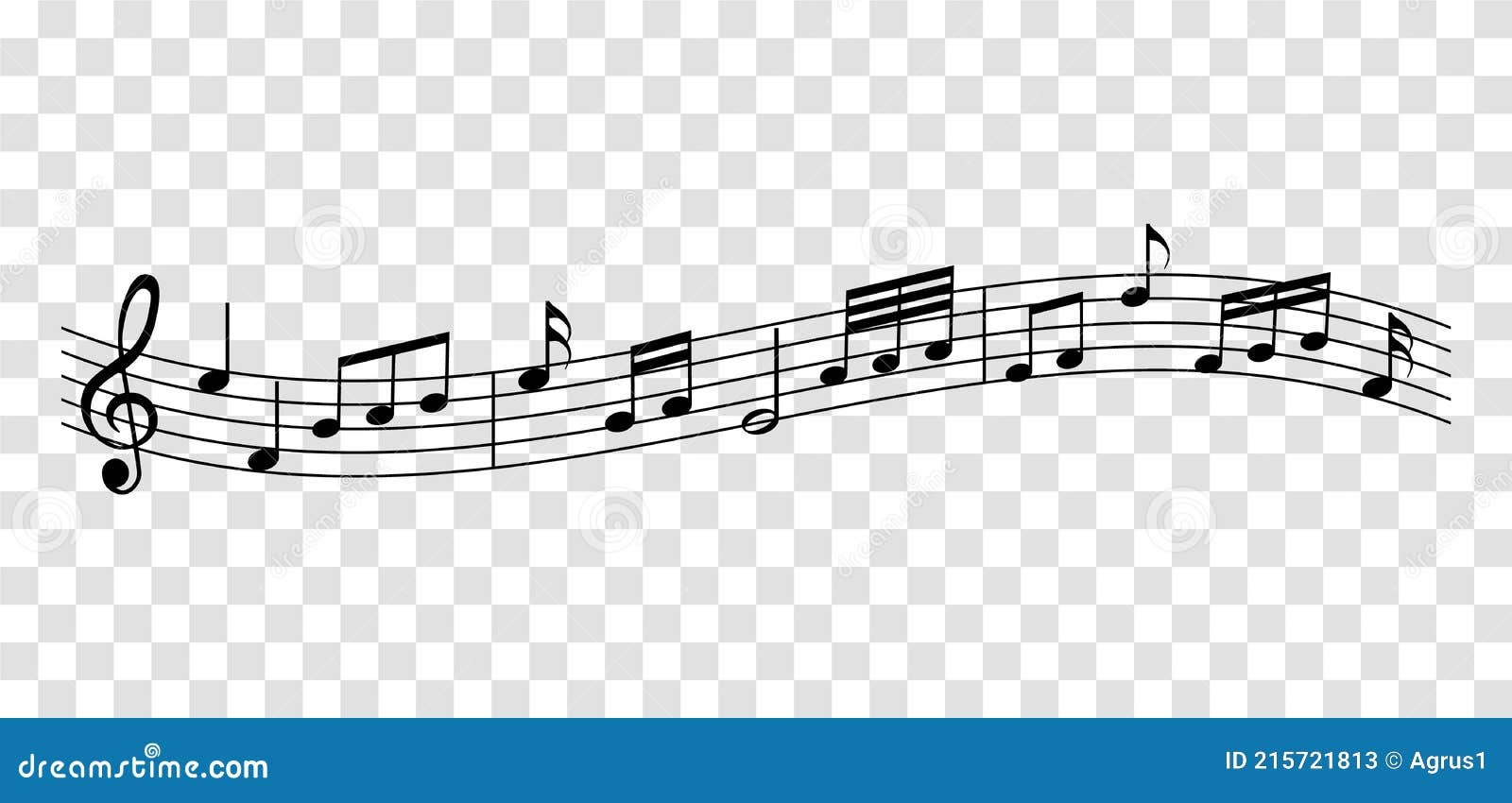 Sheet Music - Musical Notes Melody on Transparent Background Stock ...