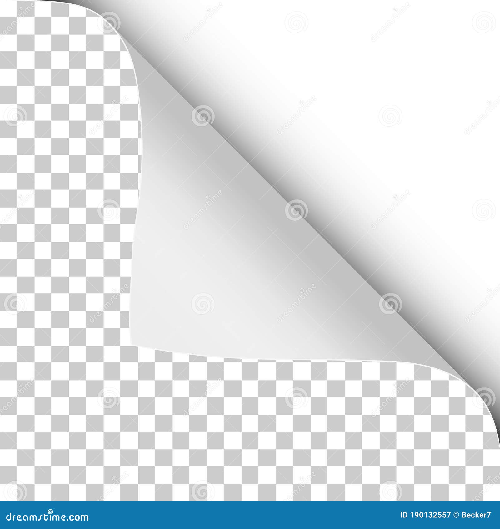 Vector Sheet Of Transparent Paper With Twisted Upper Right Corner, Soft ...