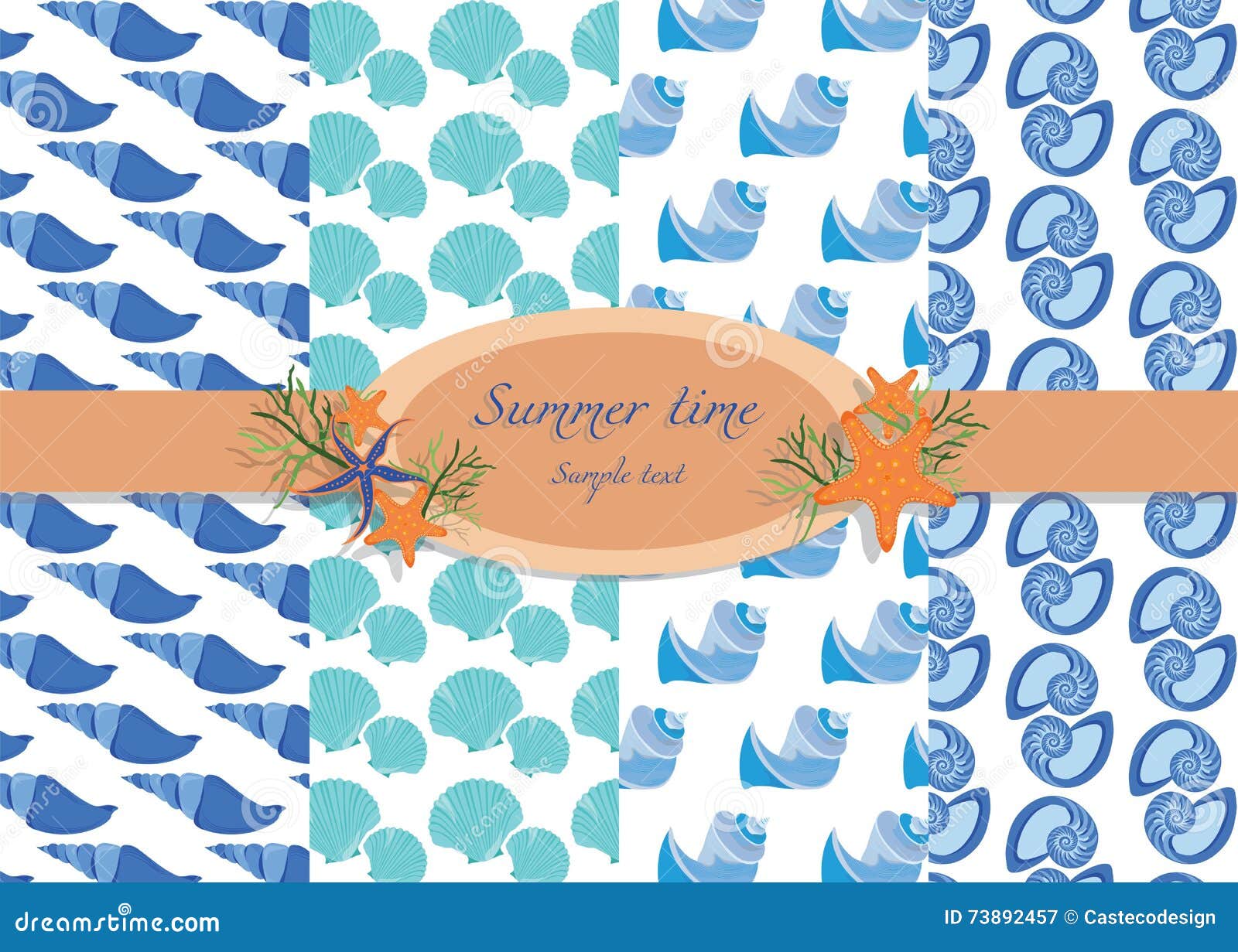 Vector Shell pattern set stock vector. Illustration of ocean - 73892457