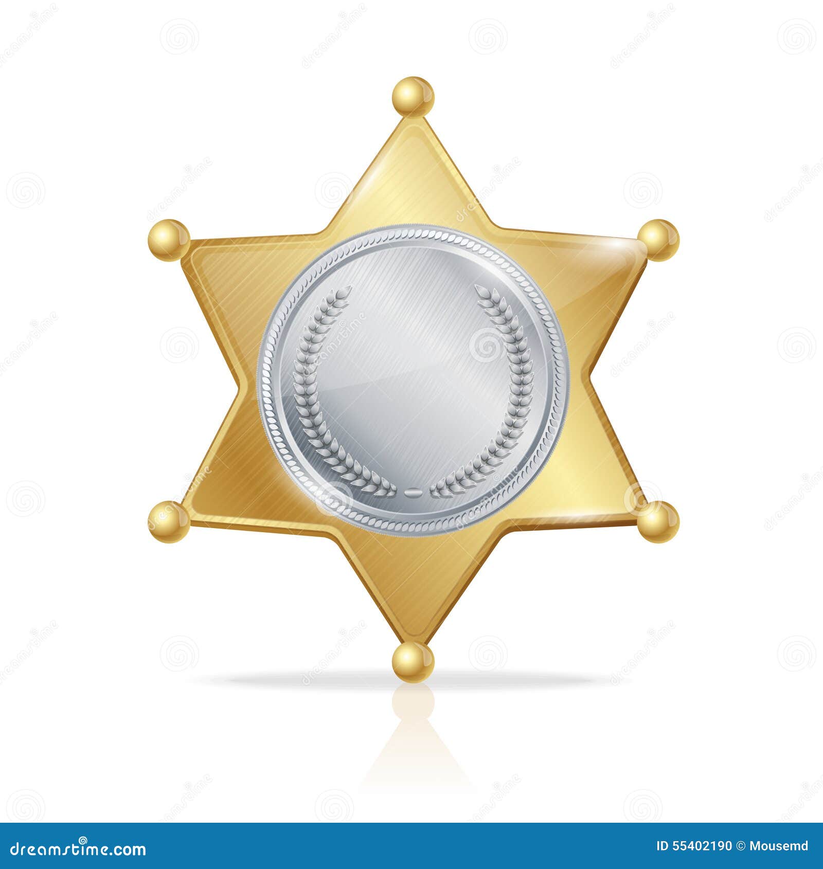 Vector Sheriff Badge Star of the Two Metals Stock Vector - Illustration ...