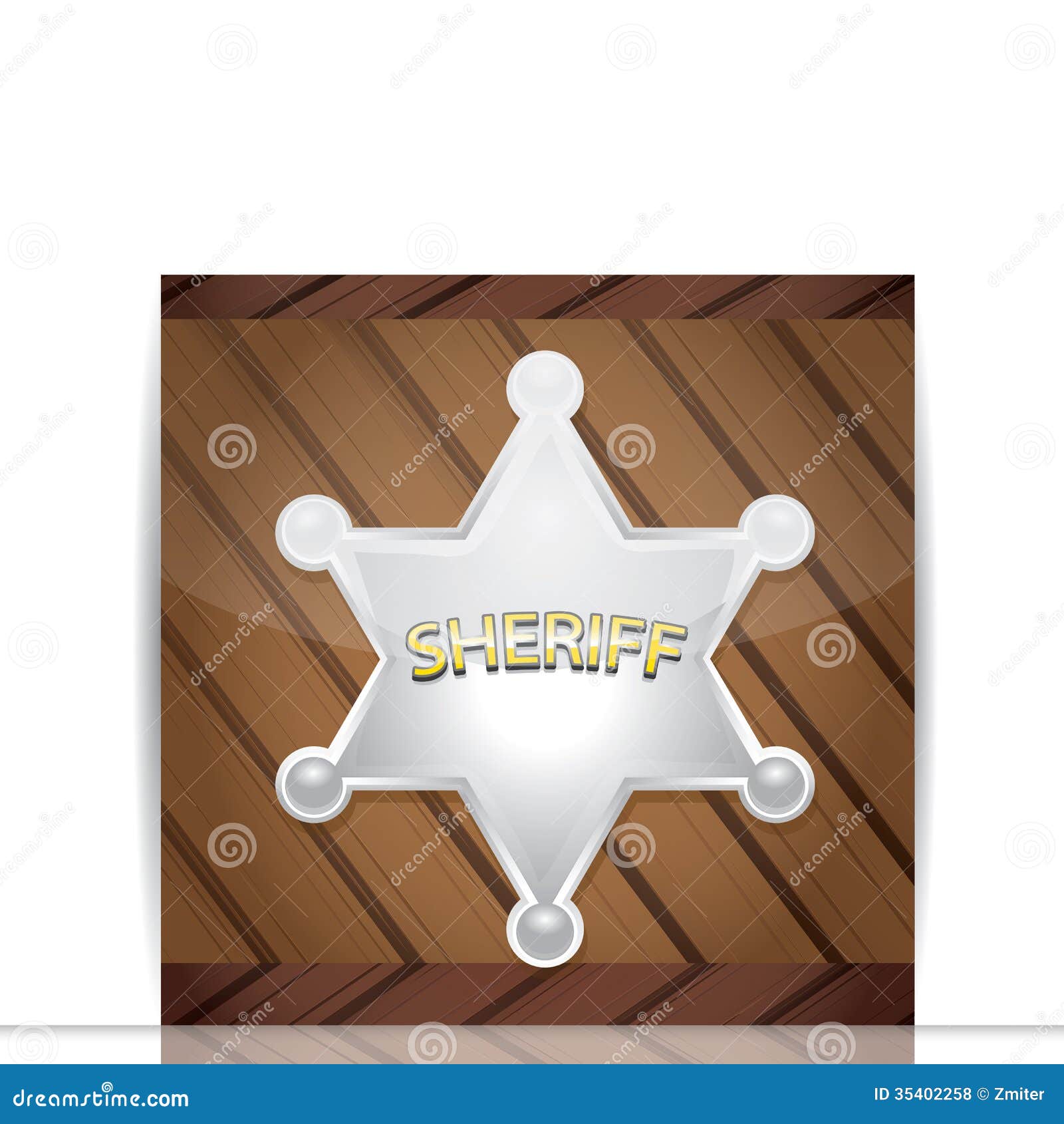 Vector Sheriff S Badge on a Wooden Background. Stock Vector ...