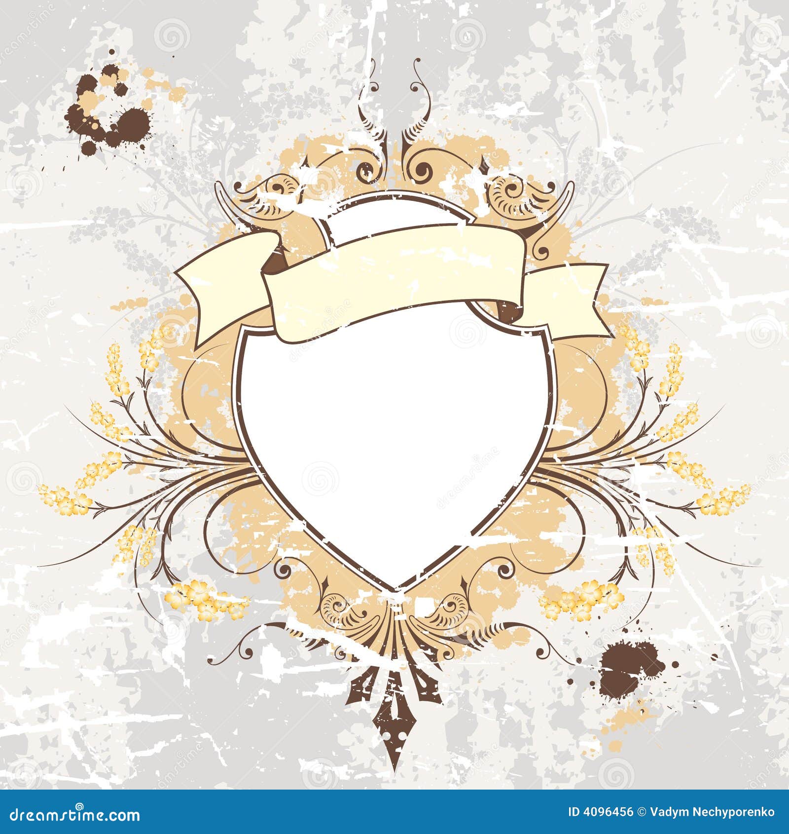 Vector shield and banner stock vector. Illustration of drawing - 4096456