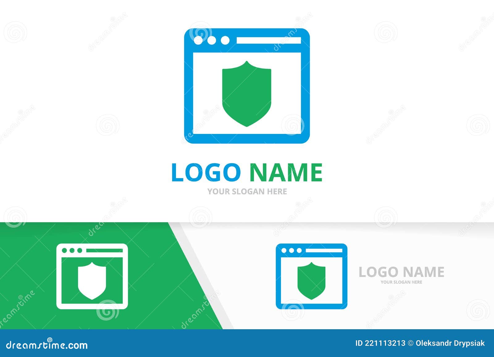 Vector Shield and Browser Logo Combination. Security and Web Page ...