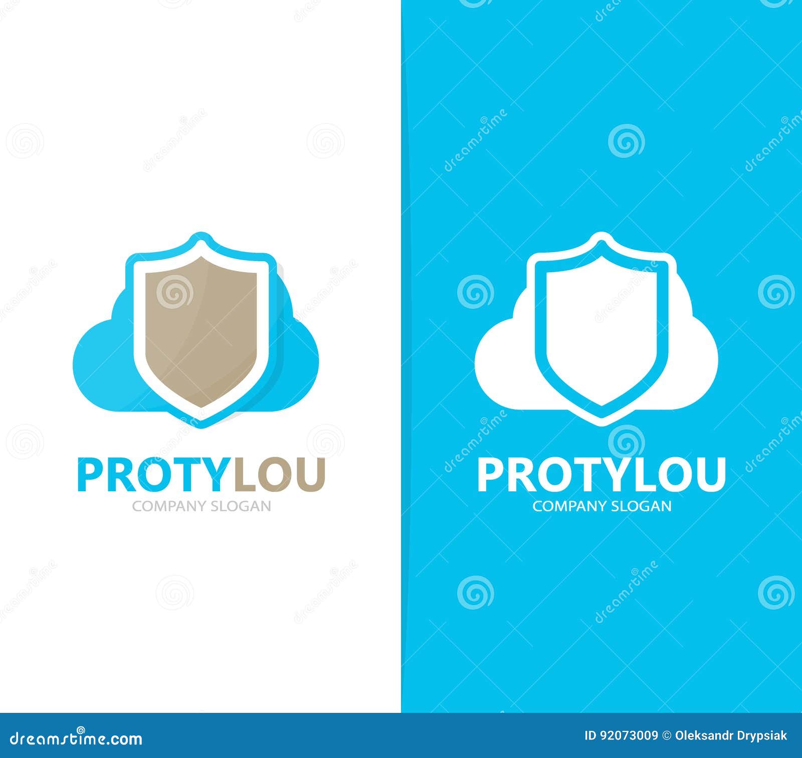 Vector of Shield and Cloud Logo Combination. Security and Storage ...