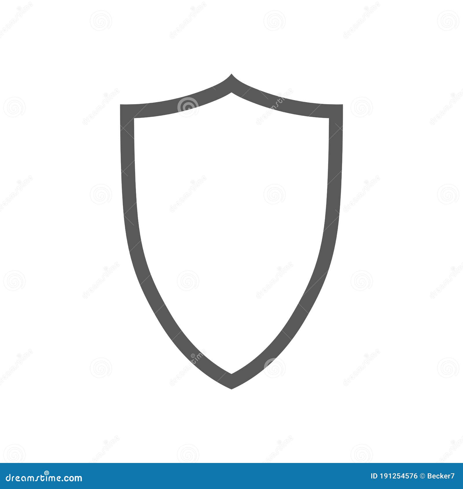 Vector Shield Contour Icon Isolated on White Stock Vector ...