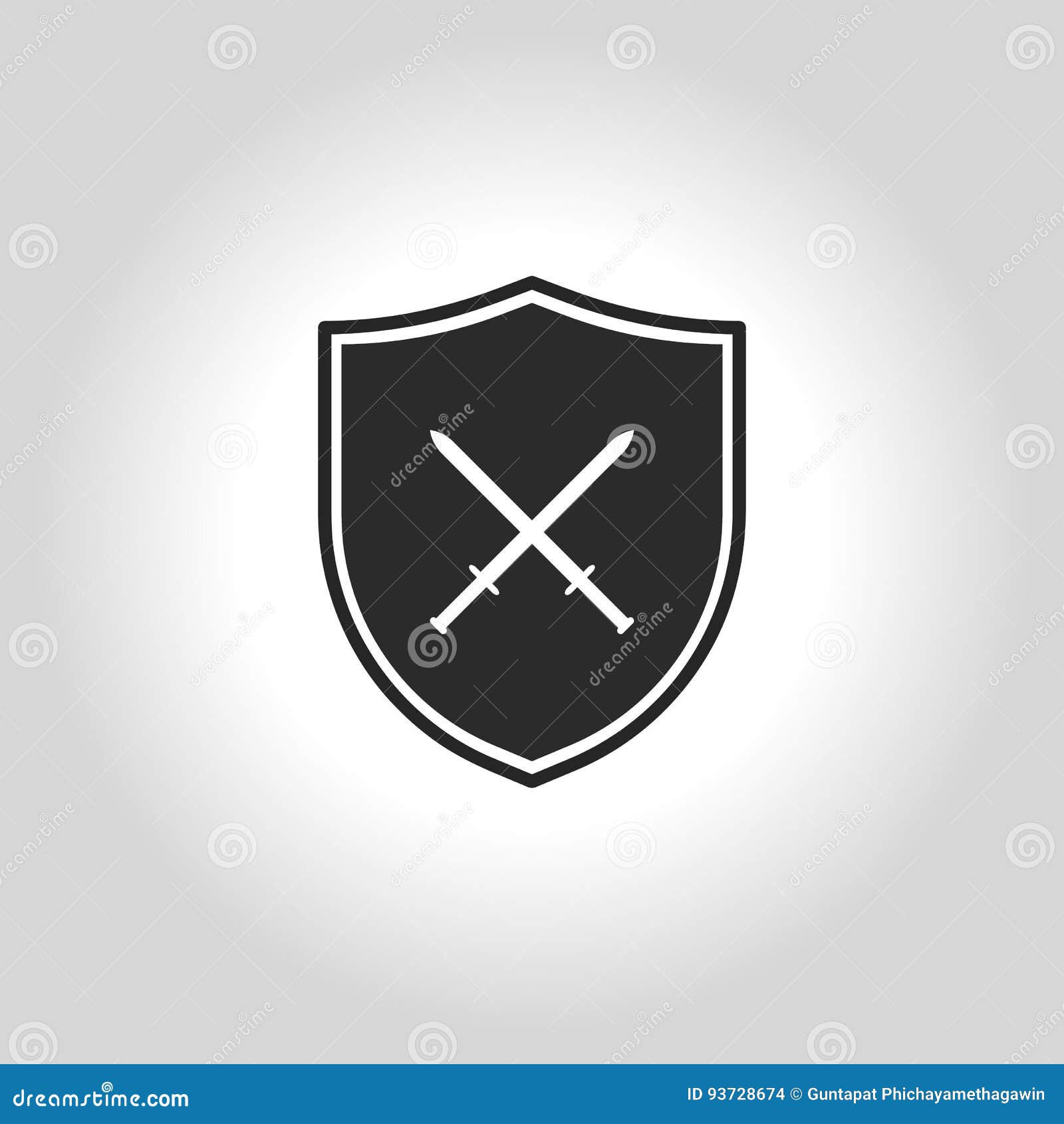 Vector of Shield Flat Icon on Grey Background Stock Vector ...