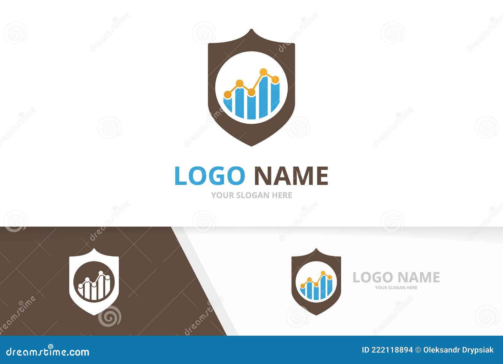 Vector Shield and Graph Logo Combination. Security Chart Logotype ...