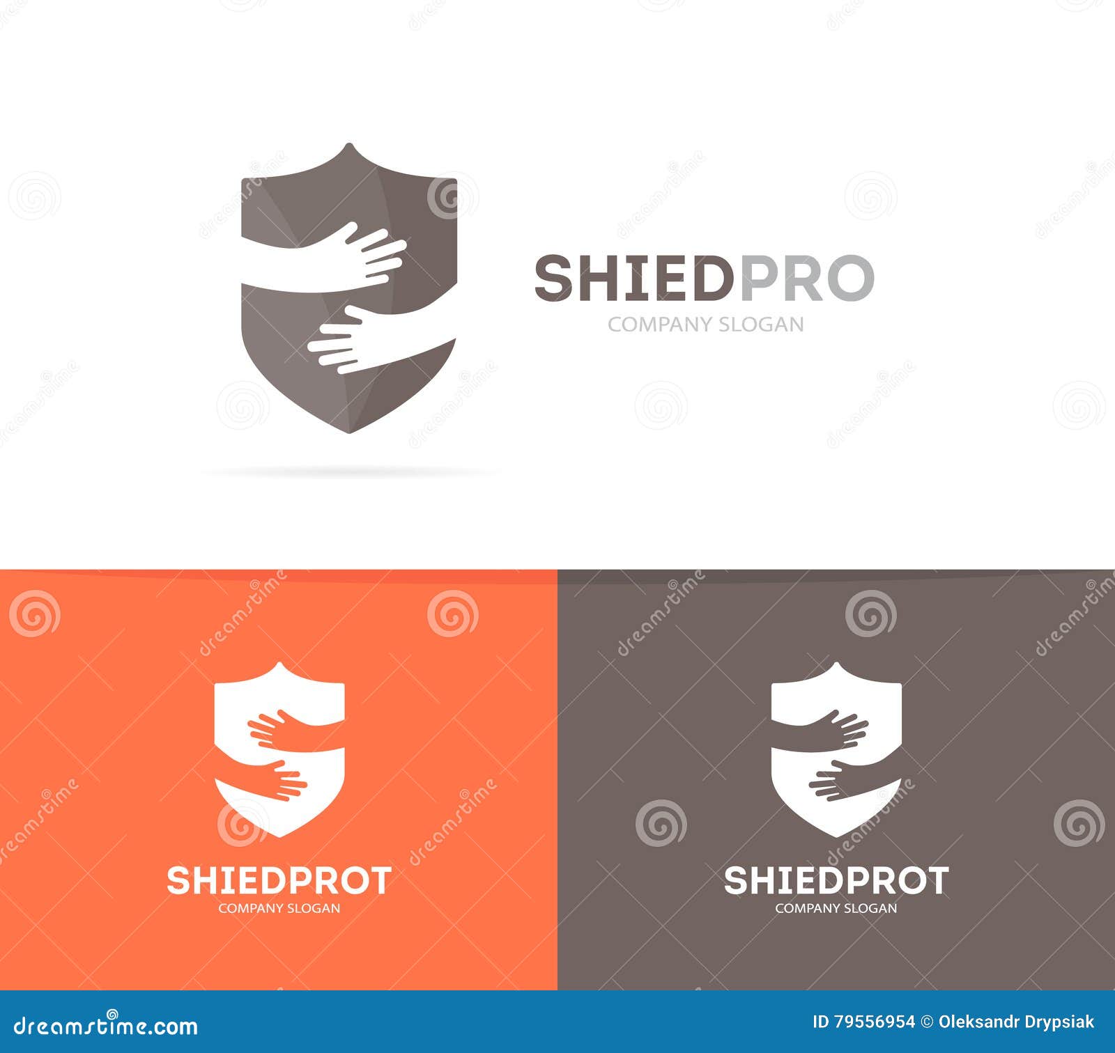 Vector Shield and Hands Logo Combination. Security and Embrace Symbol ...