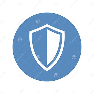 Vector Shield Icon in Blue Circle Placed on Transparent Background ...
