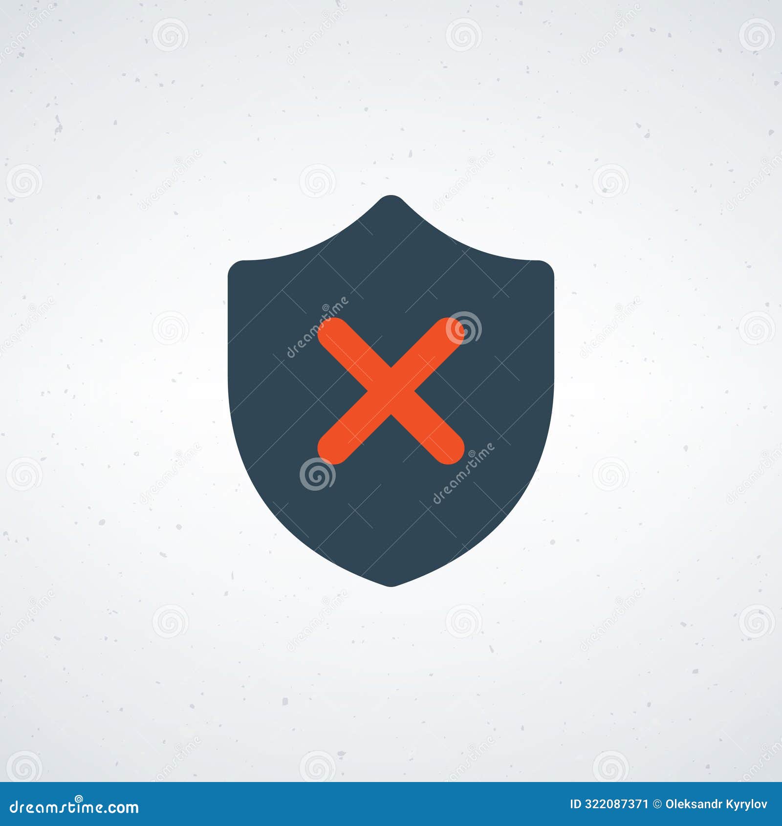 Vector Shield Icon with Cross X Symbol. Security Vector Icon ...