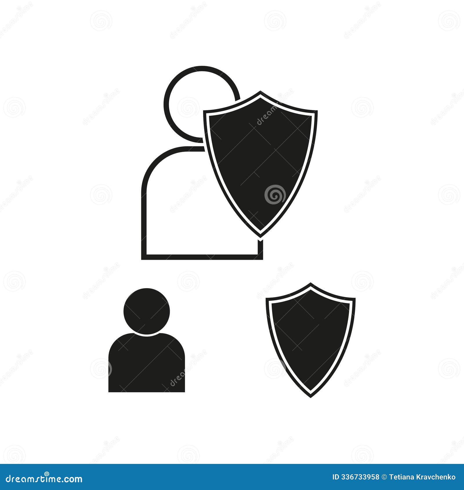 Vector Shield Icon. Person Protection Symbol. Simple Security Shield ...