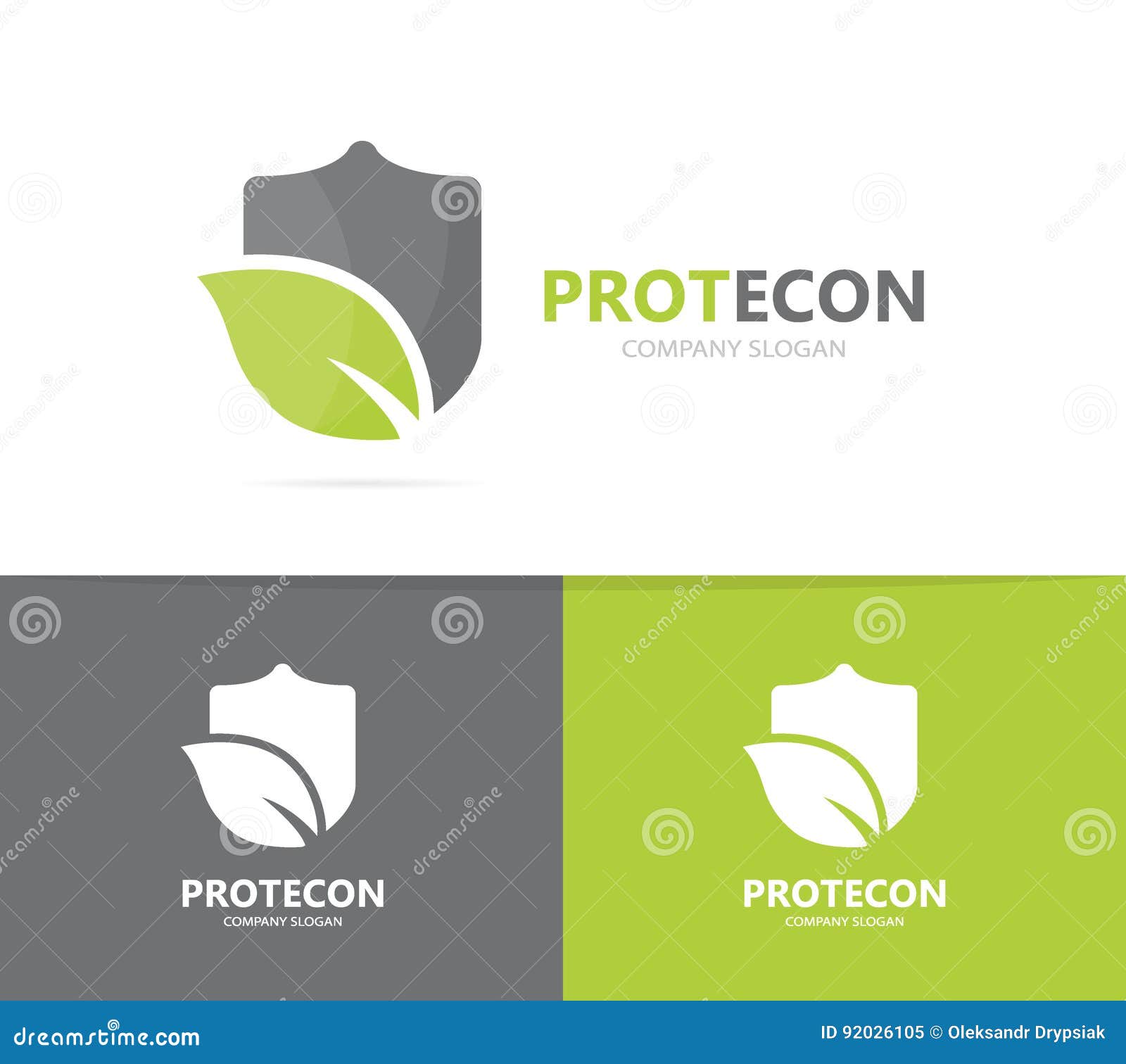Vector of Shield and Leaf Logo Combination. Security and Eco Symbol or ...