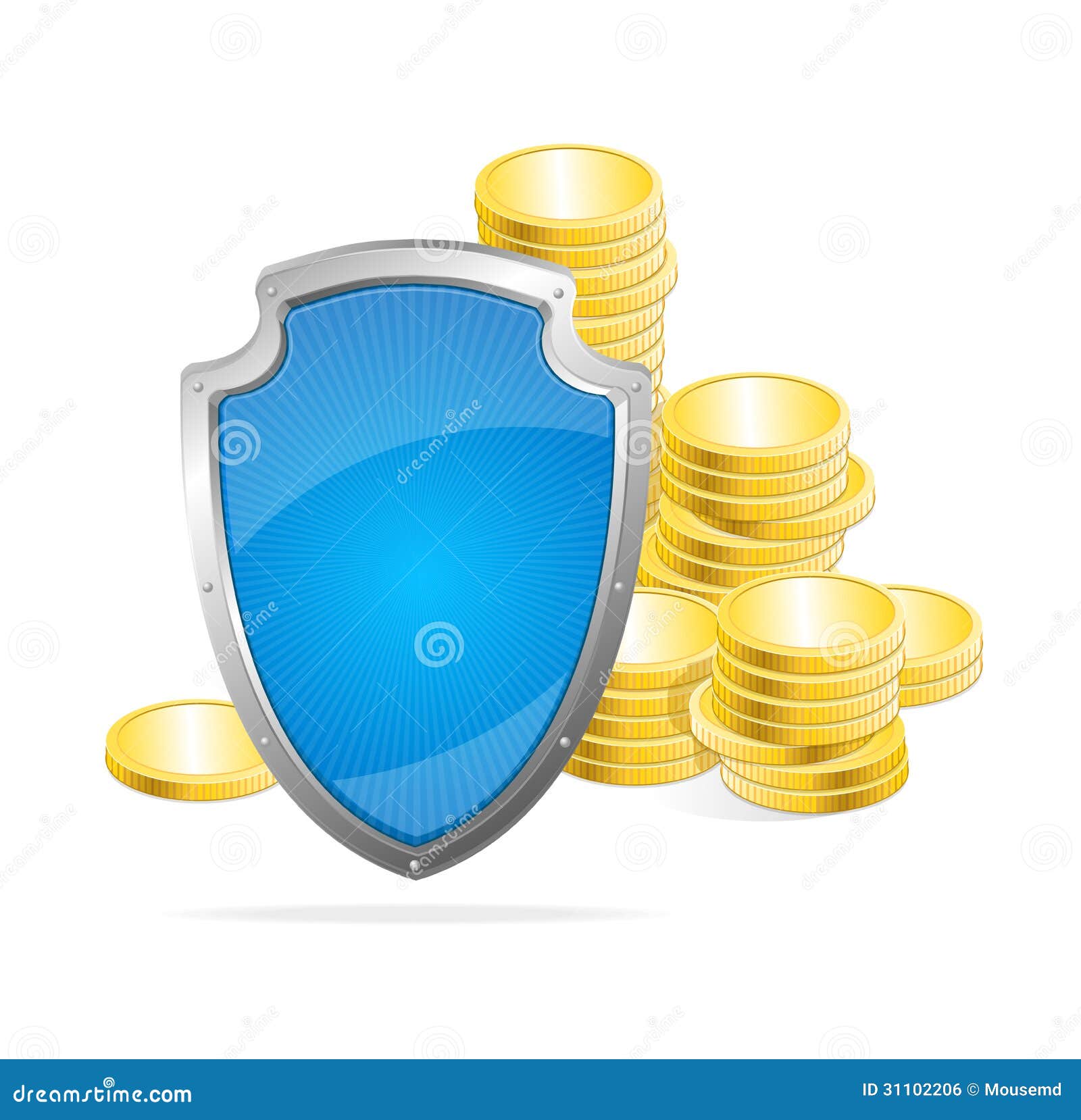 Vector Shield. Protection of Money Concept Stock Vector - Illustration ...
