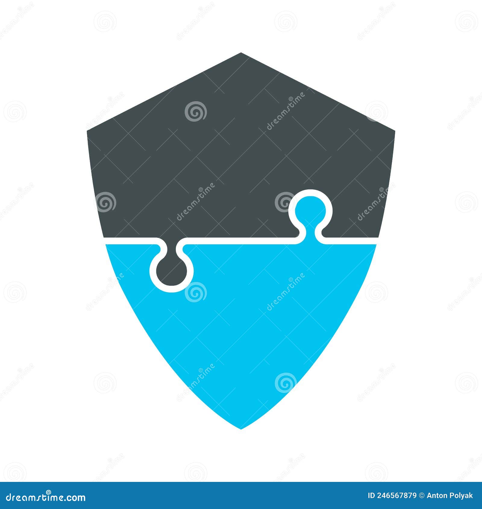 Vector Shield. Puzzle Protection Shield Icon, Logo Stock Vector ...