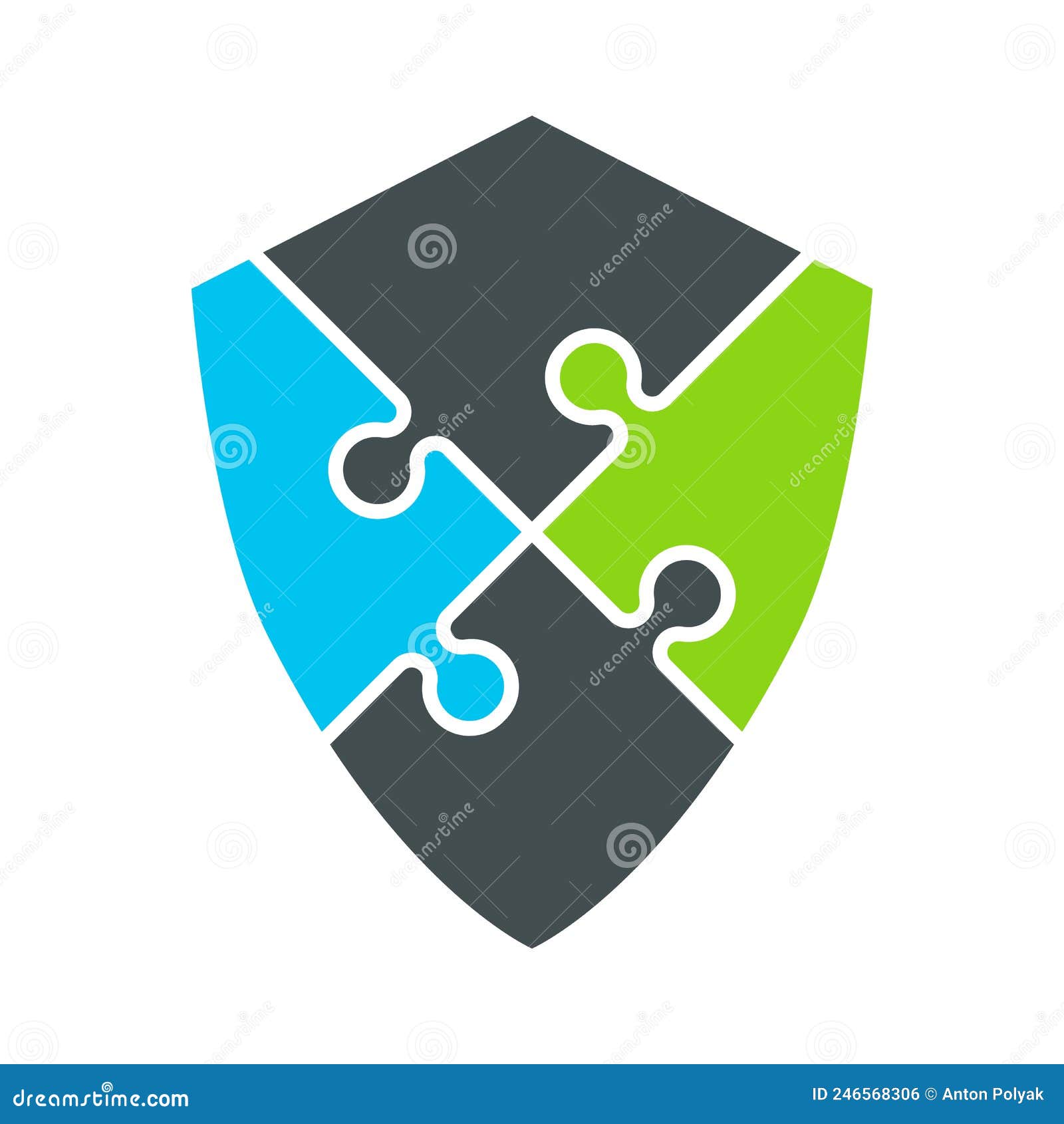 Vector Shield. Puzzle Protection Shield Icon, Logo Stock Vector ...